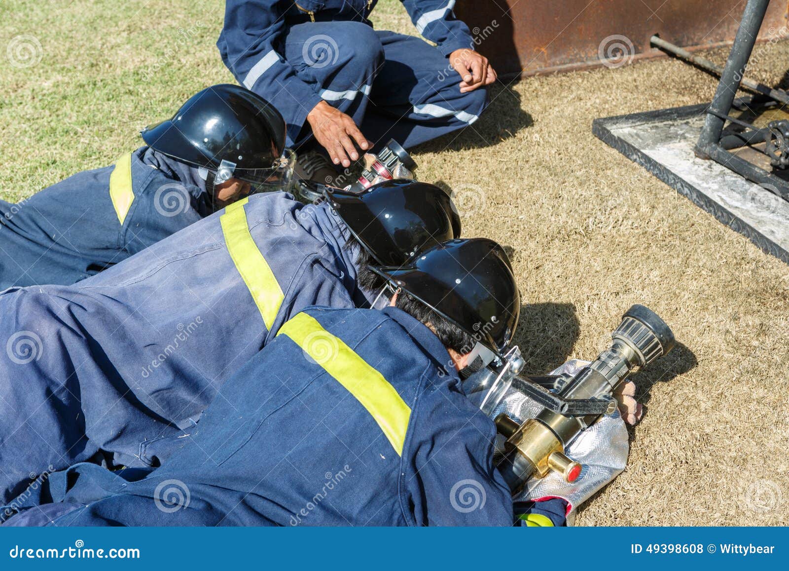 Firefighter Fighting for Fire Attack Training Editorial Stock Photo ...