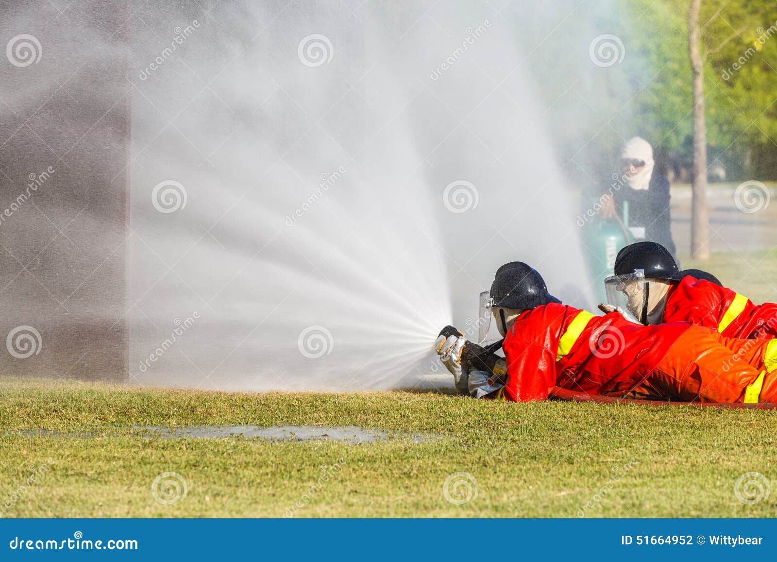 Firefighter Fighting for Fire Attack Training Editorial Photography ...