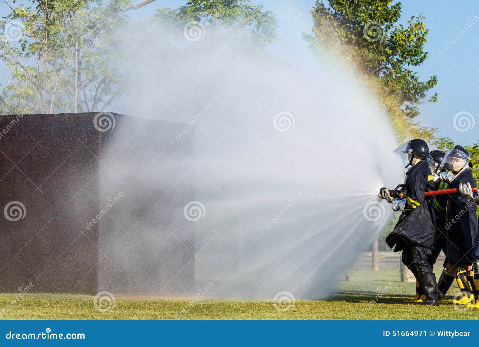 Firefighter Fighting for Fire Attack Training Editorial Photo - Image ...