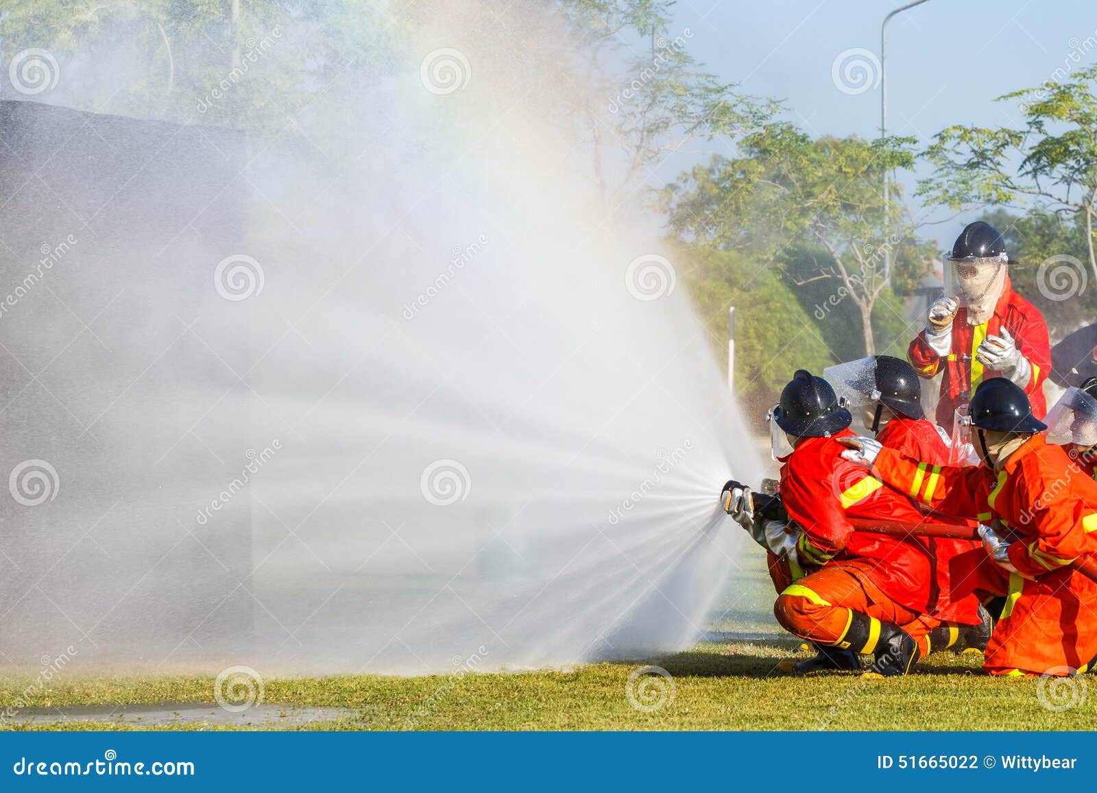 Firefighter Fighting for Fire Attack Training Editorial Photography ...
