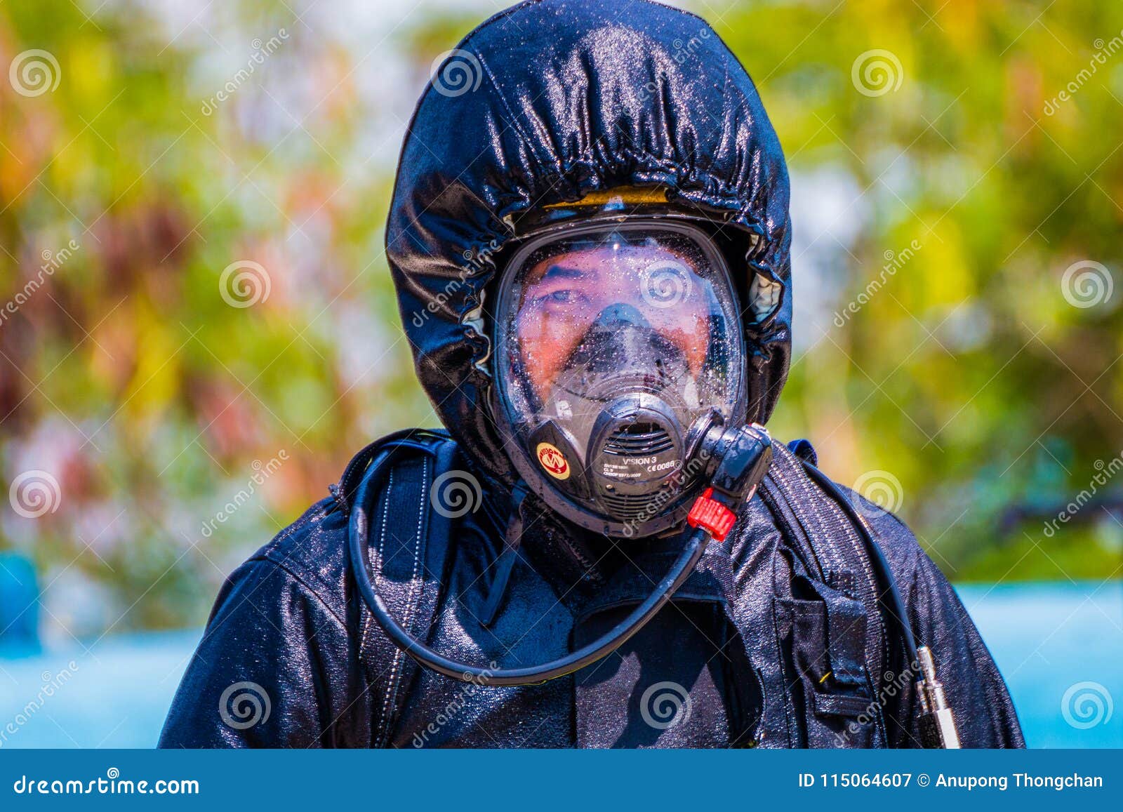 Firefighter Fighting Fire during Training Editorial Photography - Image ...