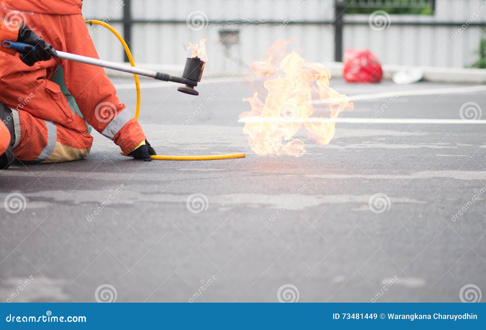 Firefighter Fighting Fire during Training Officer Stock Image - Image ...