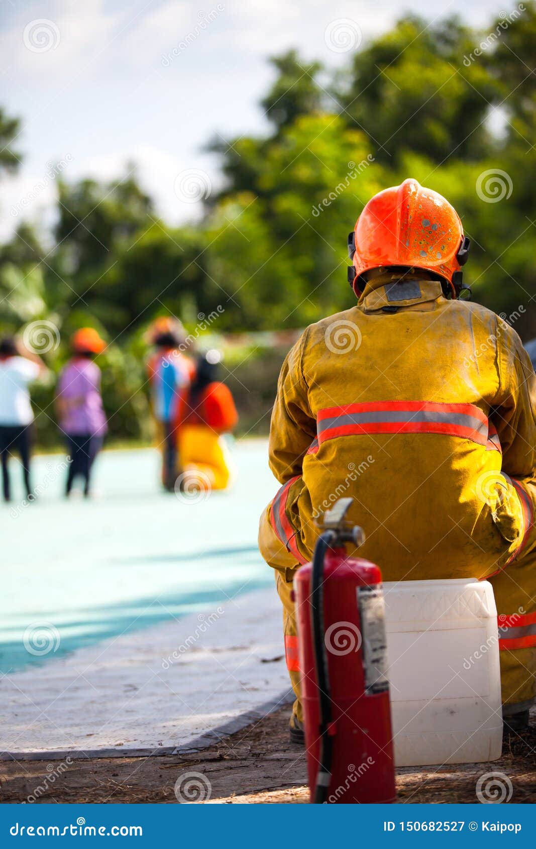 Firefighter with Fire and Suit for Protect Fire Fighter for Training ...