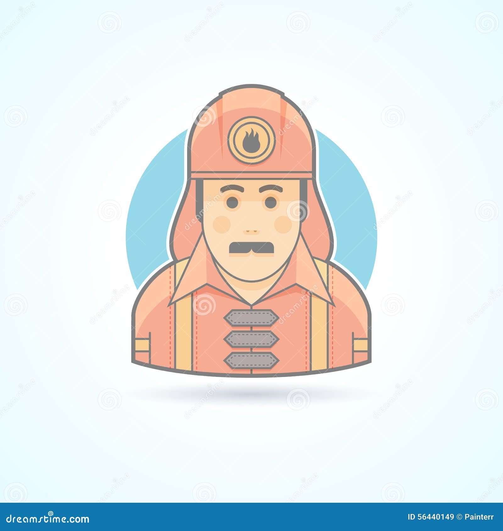 Firefighter, Fireman Icon. Avatar and Person Illustration Stock ...