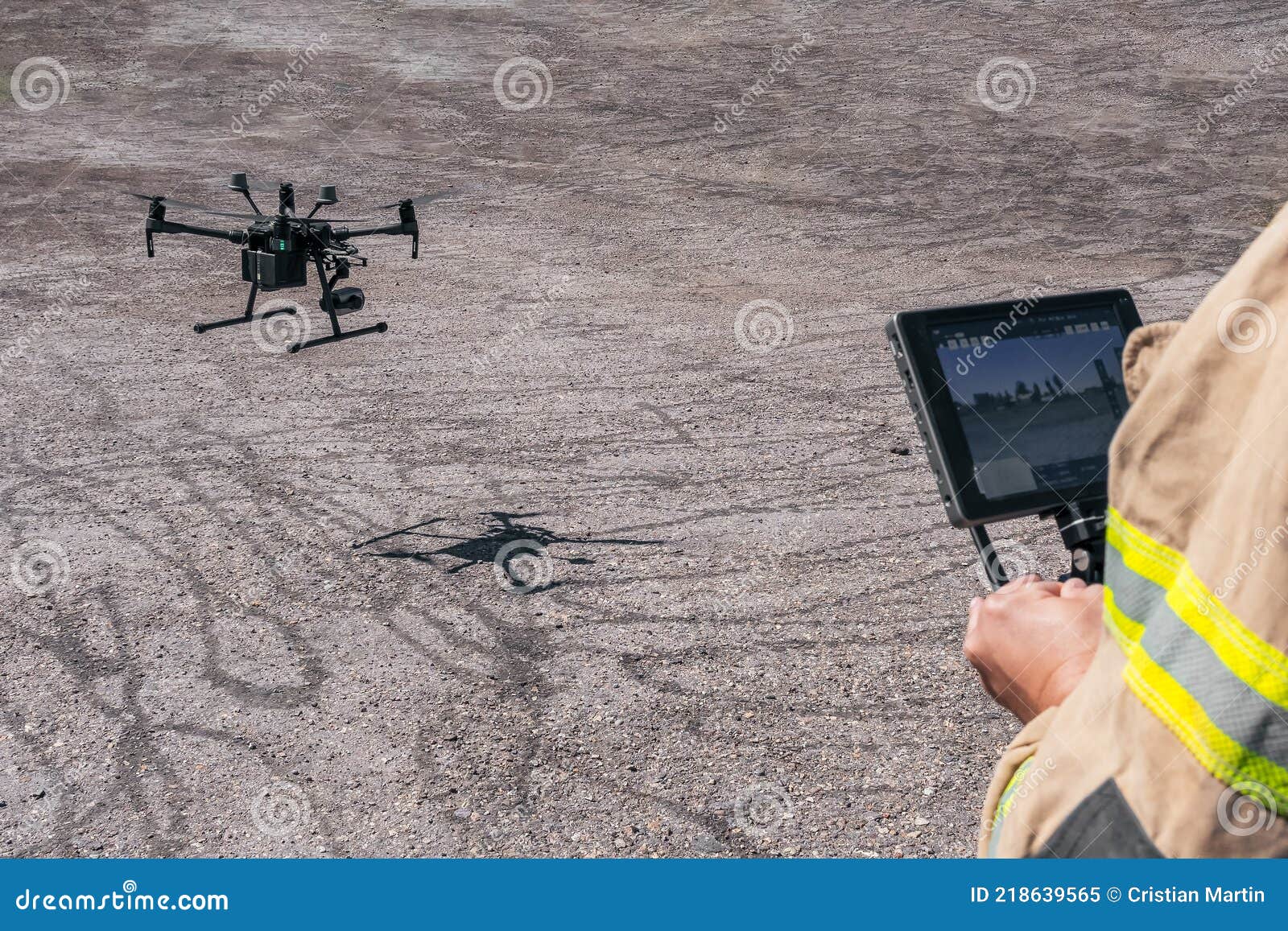 Firefighter Flying Rescue Drone Stock Image - Image of propeller ...