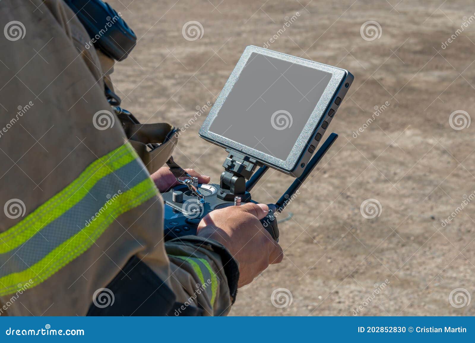 Firefighter Flying Rescue Drone Stock Photo - Image of control, fire ...