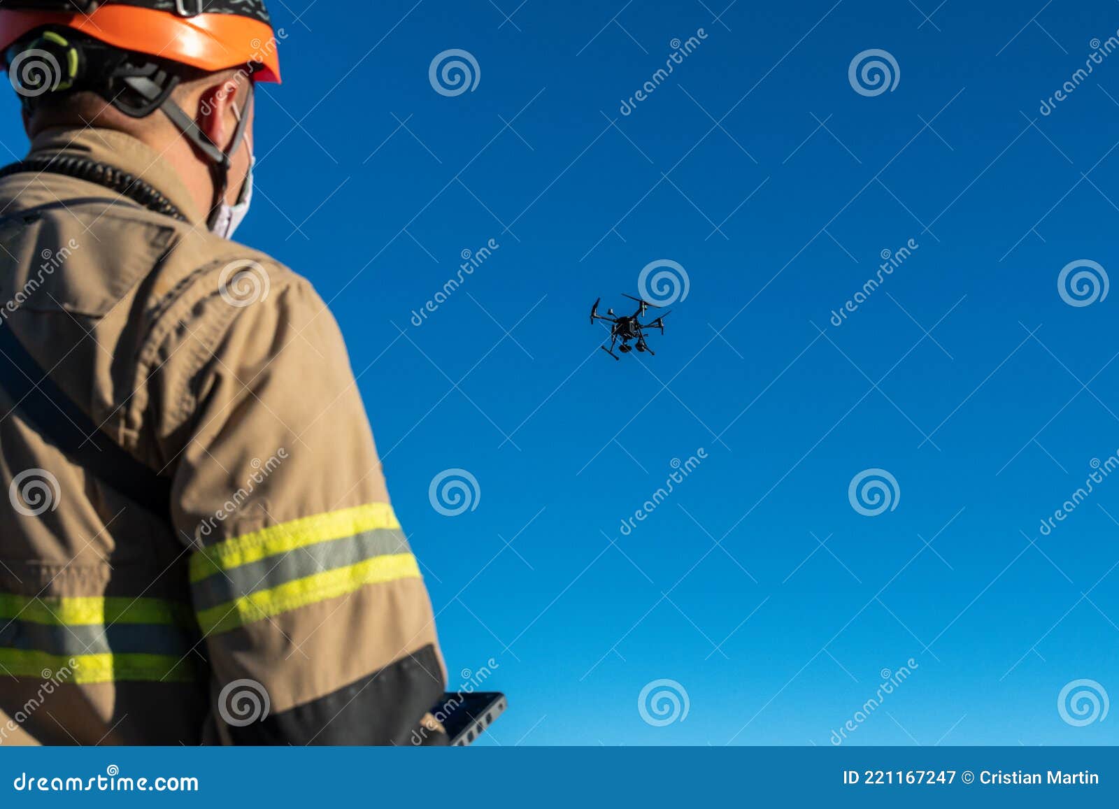 Firefighter Flying Rescue Drone Editorial Photography - Image of flame ...