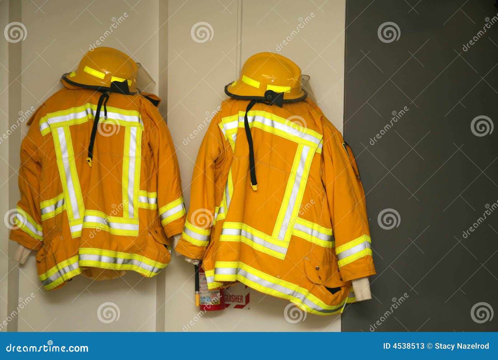 Firefighter gear stock image. Image of jackets, hanging - 4538513