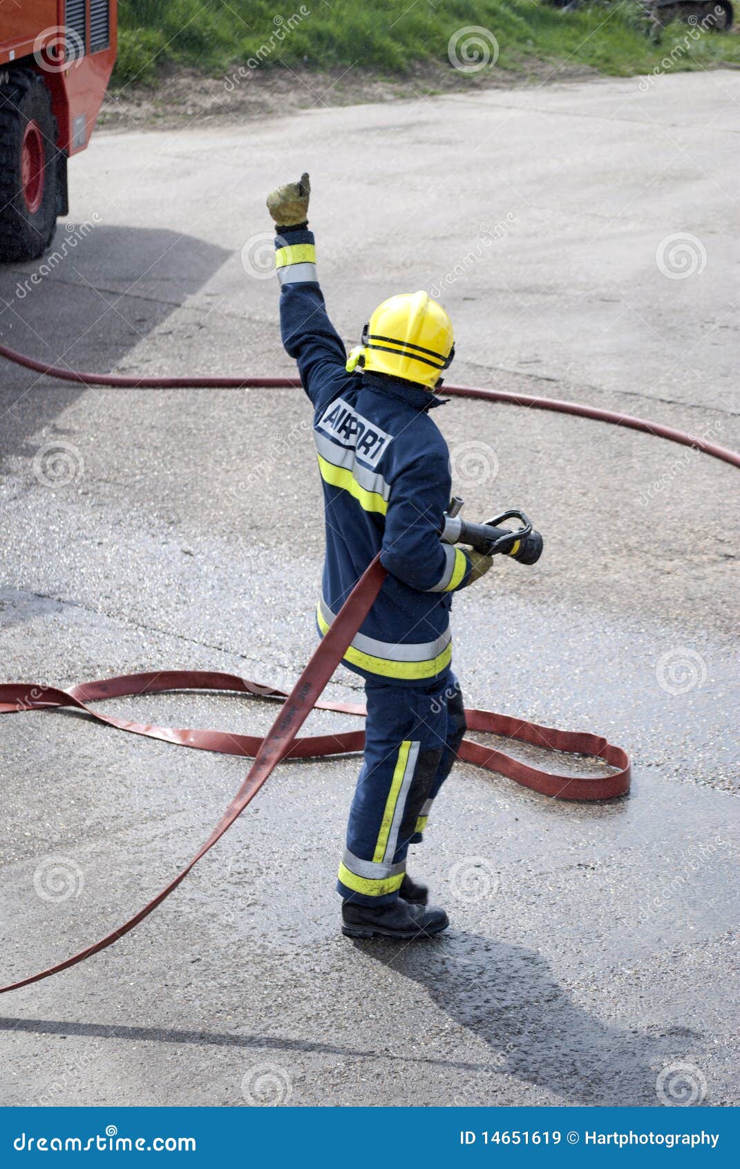 Firefighter Giving the Thumbs Up Stock Image - Image of truck, work ...