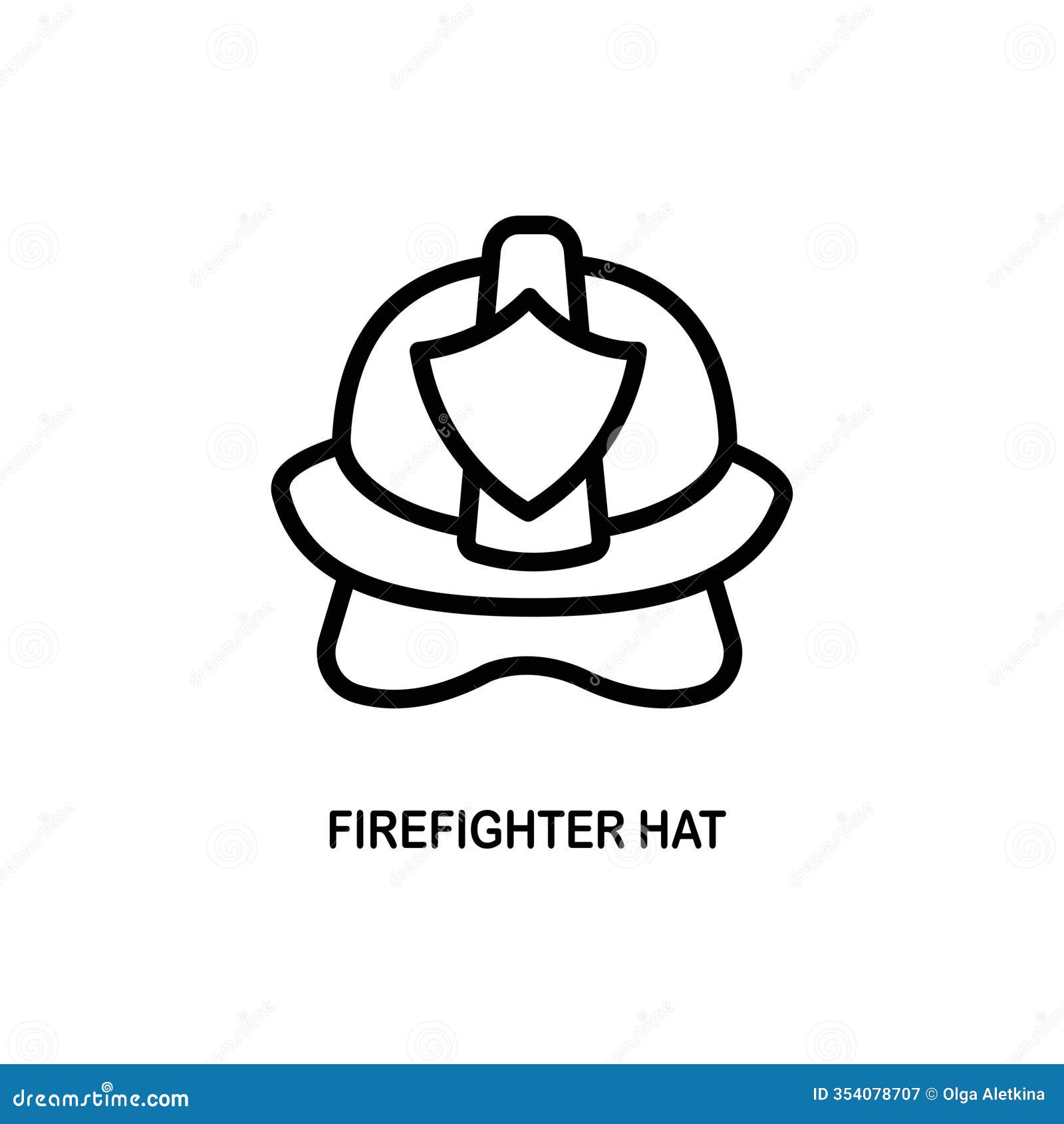 Firefighter Hat Vector Icon. Worker Tool Icon Stock Illustration ...