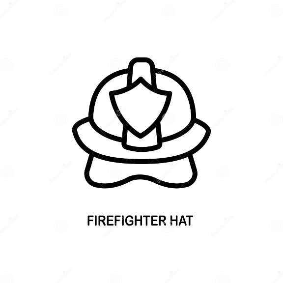 Firefighter Hat Vector Icon. Worker Tool Icon Stock Illustration ...