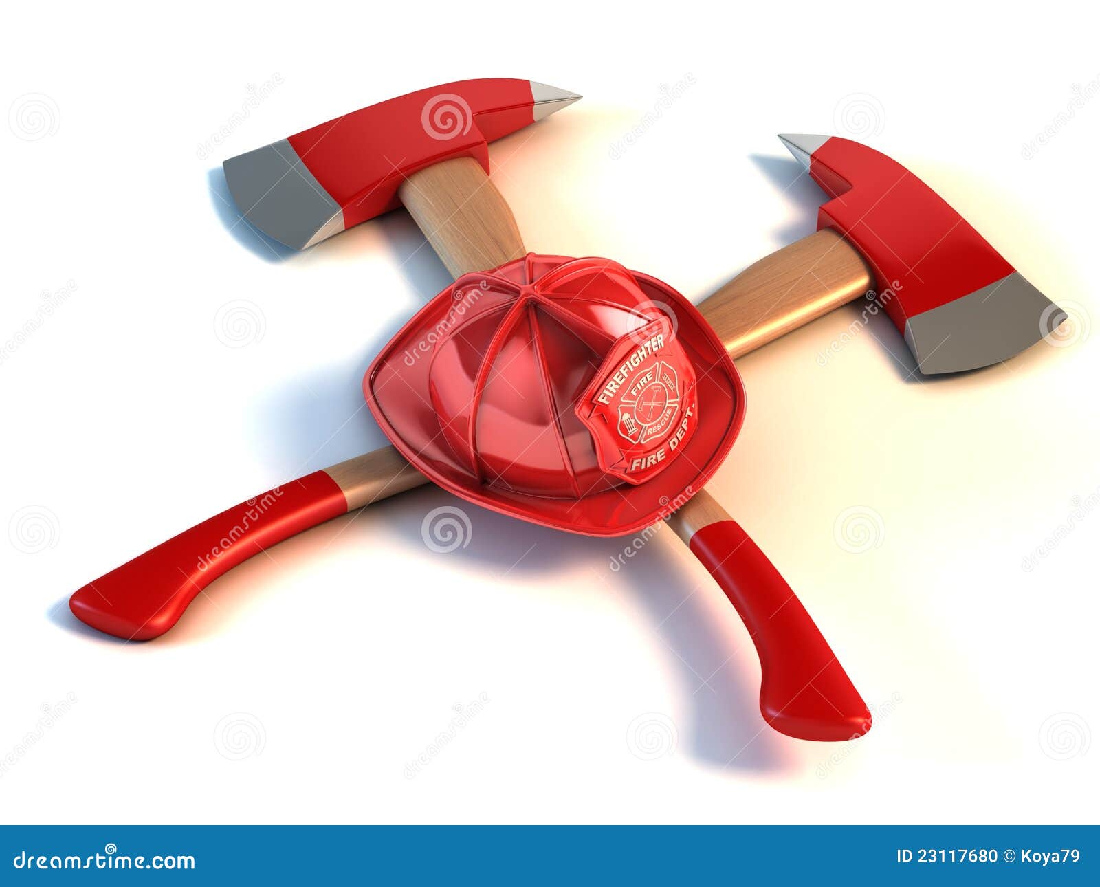Firefighter Helmet and Axes Stock Illustration - Illustration of object ...