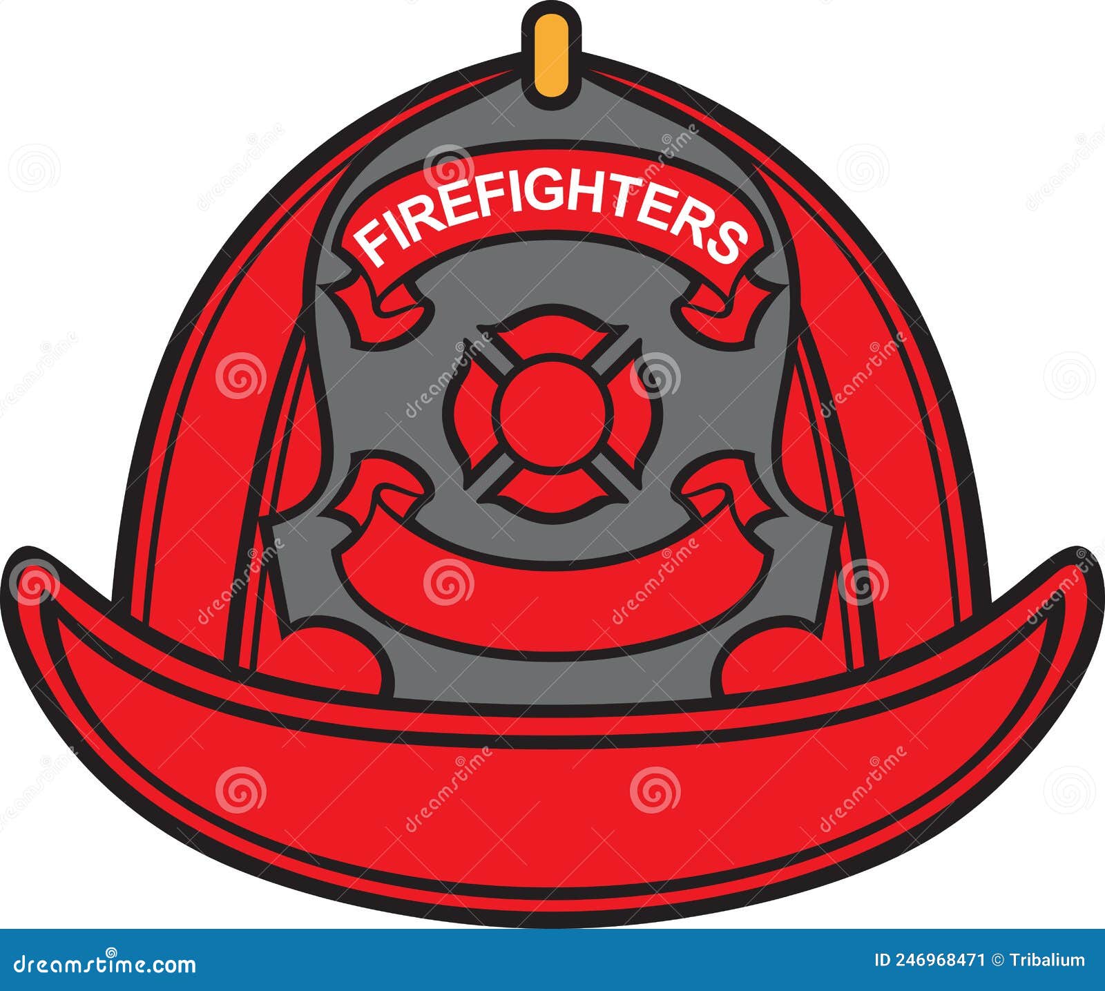Firefighter Helmet Color Vector Stock Illustration - Illustration of ...