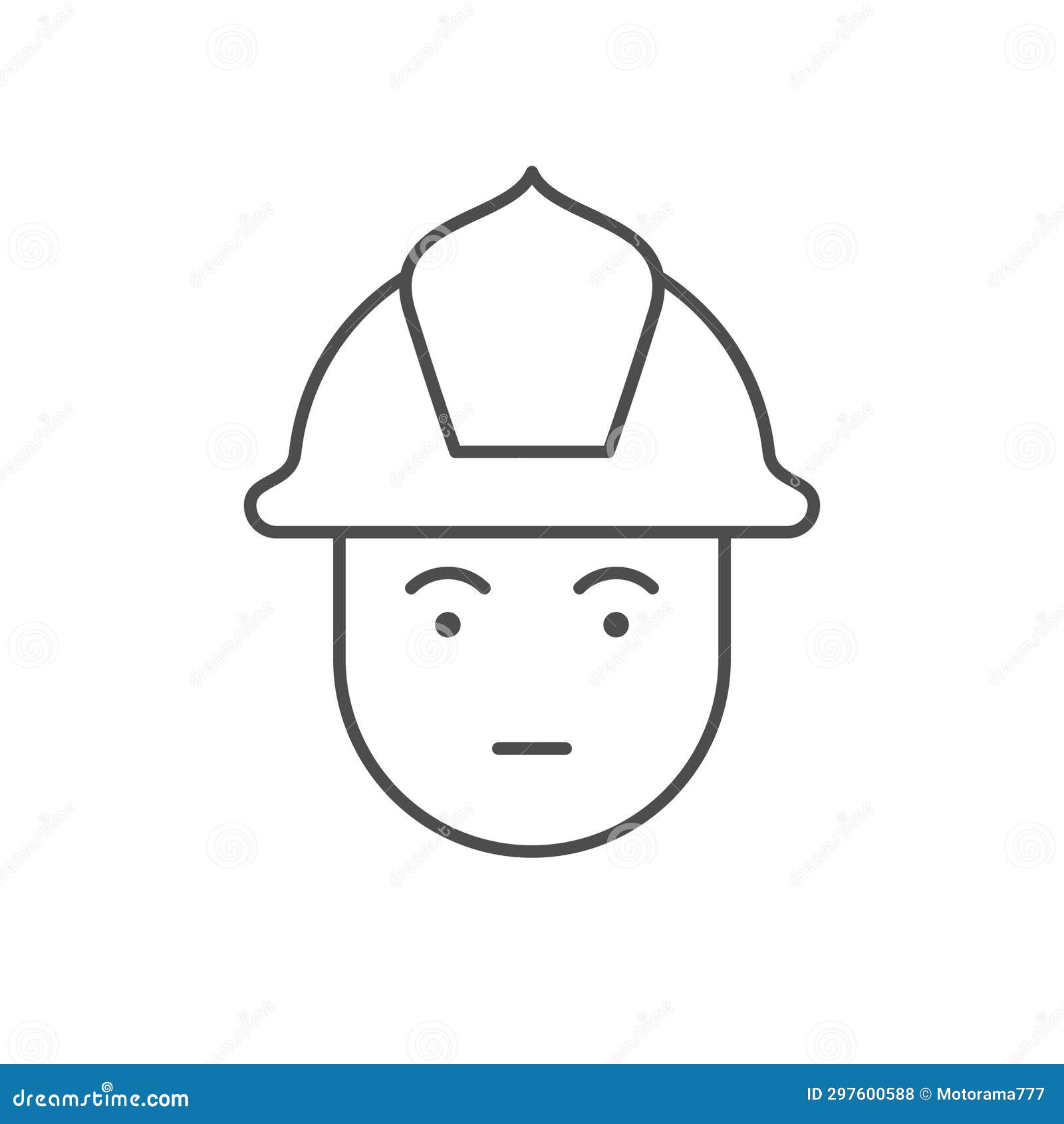 Firefighter with Helmet Line Icon Stock Illustration - Illustration of ...
