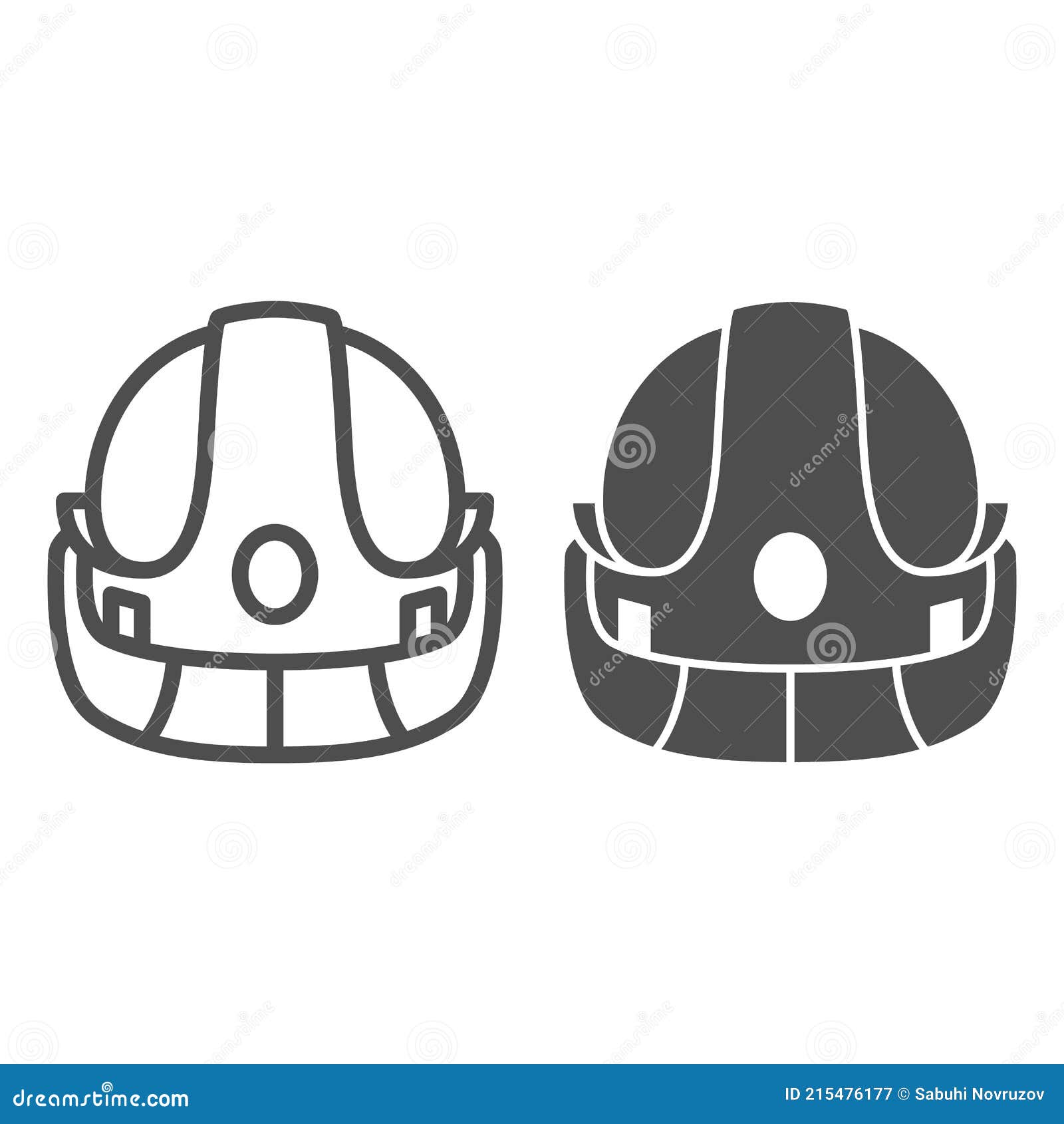 Firefighter Helmet Line and Solid Icon, Safety Engineering Concept ...