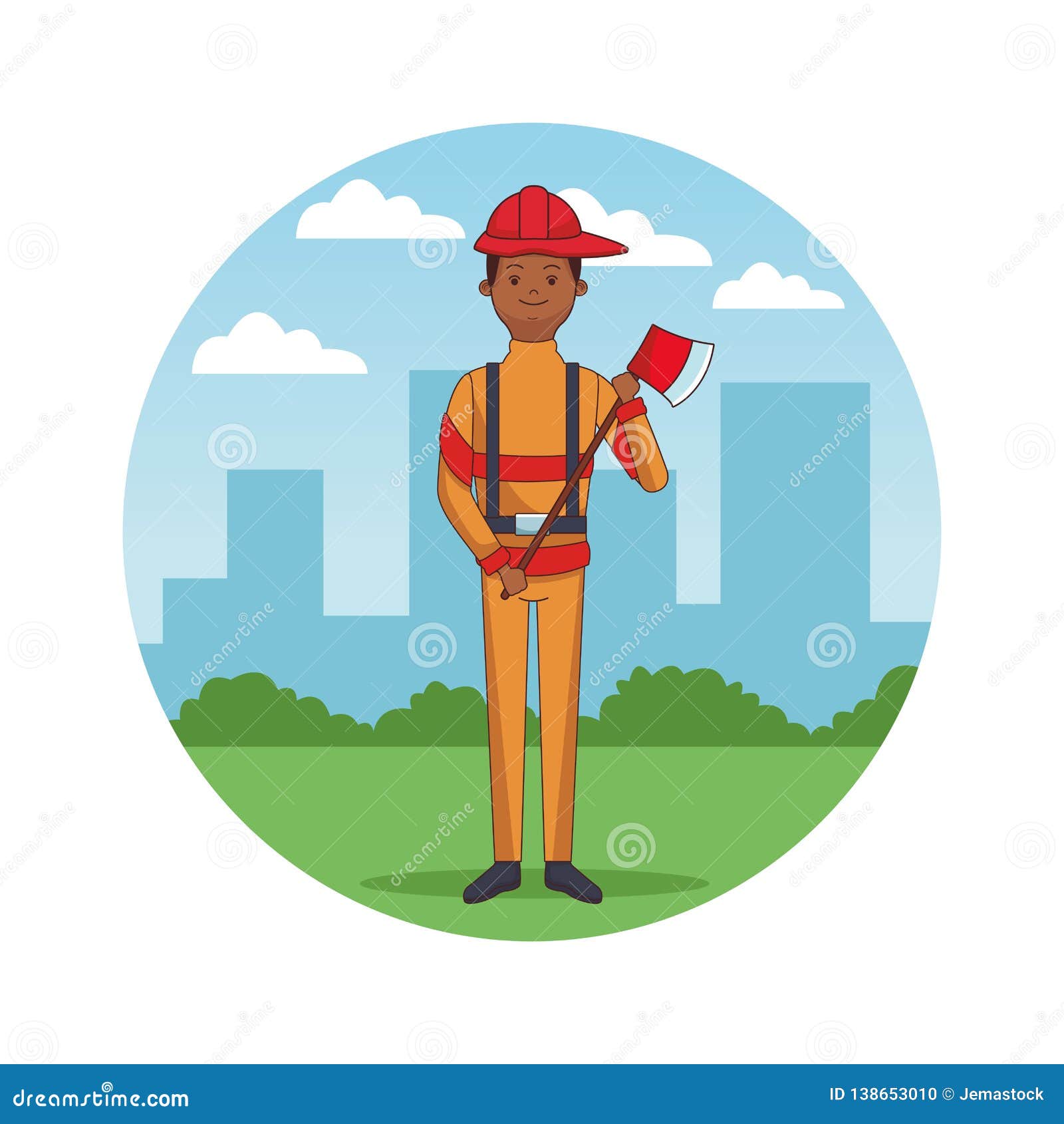Firefighter hero cartoon stock vector. Illustration of firefighting ...
