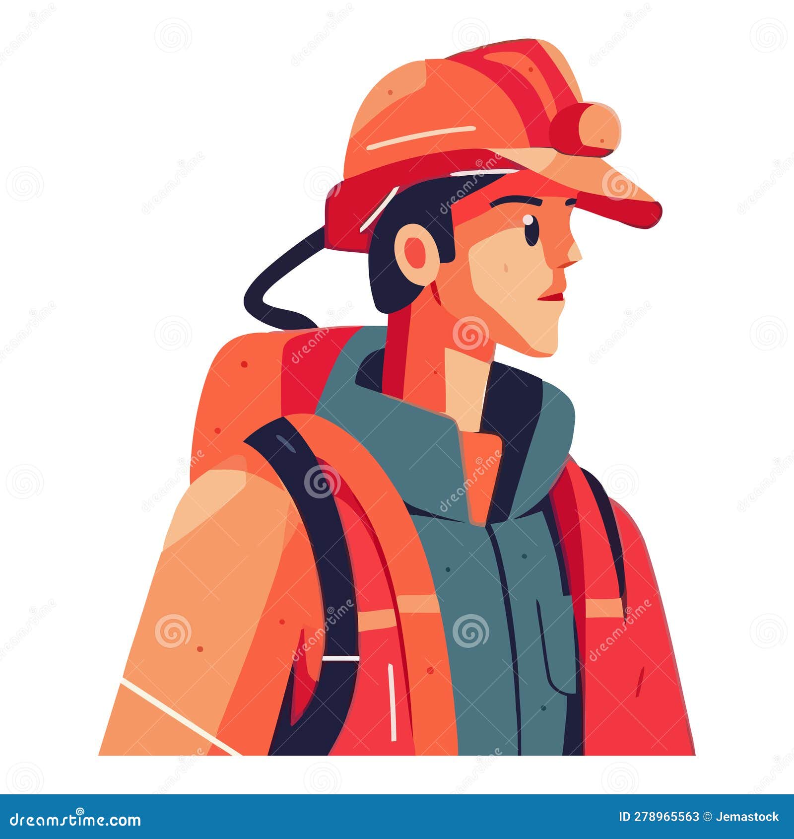 Firefighter Hero with Helmet Equipment Character Stock Vector ...