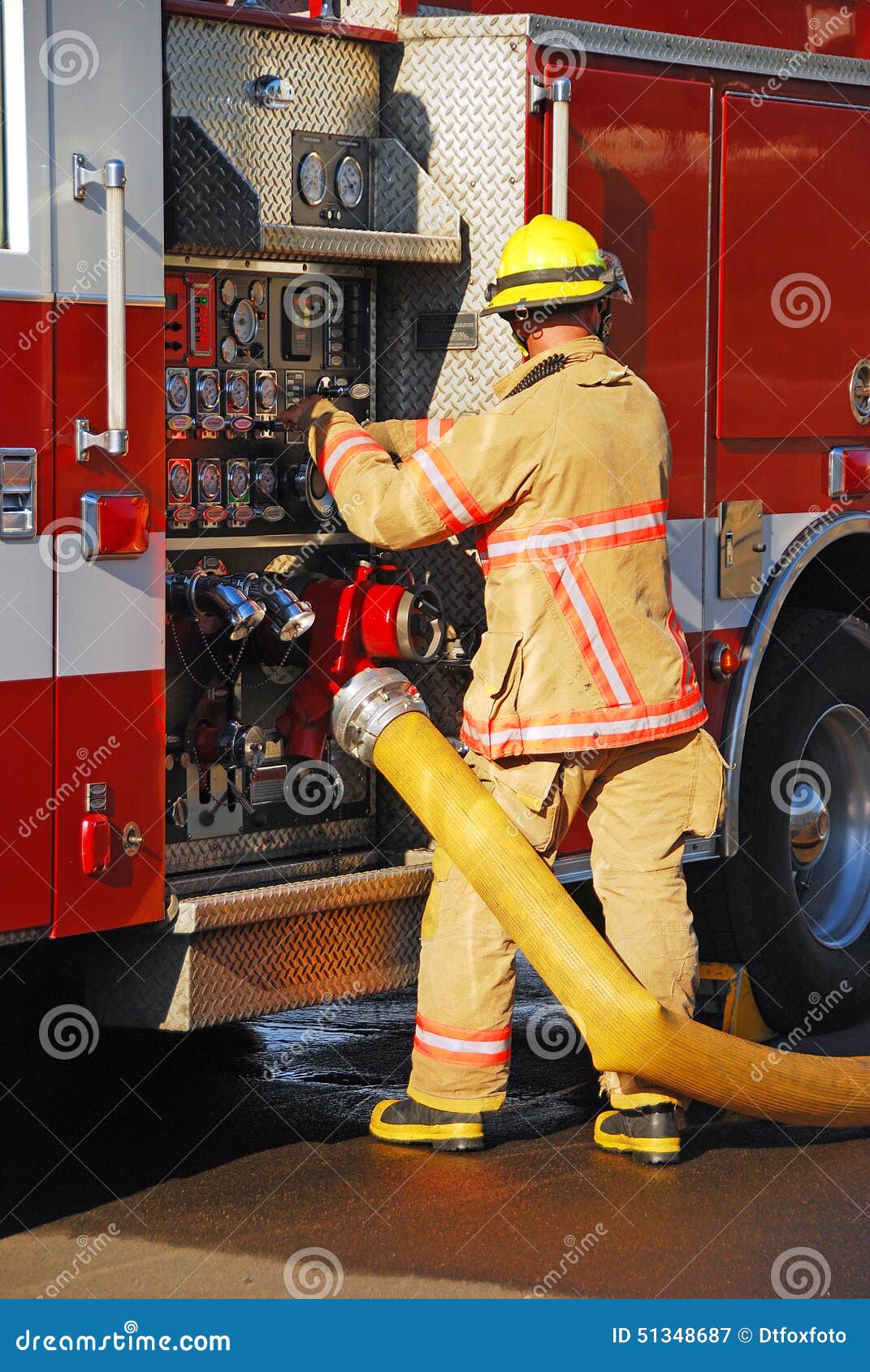 Firefighter Hose stock image. Image of temperature, appliance - 51348687