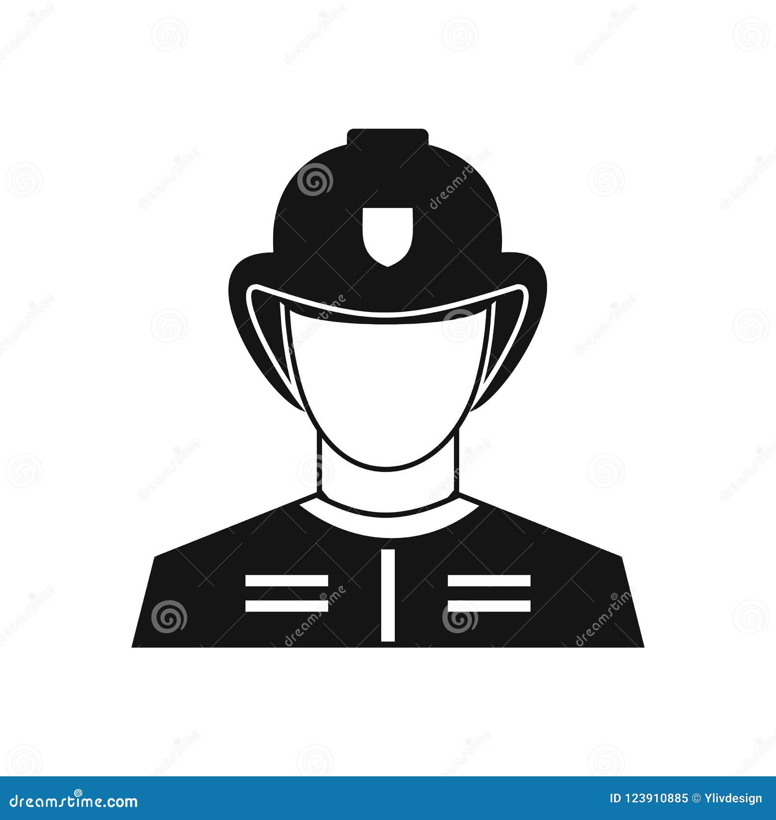 Firefighter Icon in Simple Style Stock Illustration - Illustration of ...