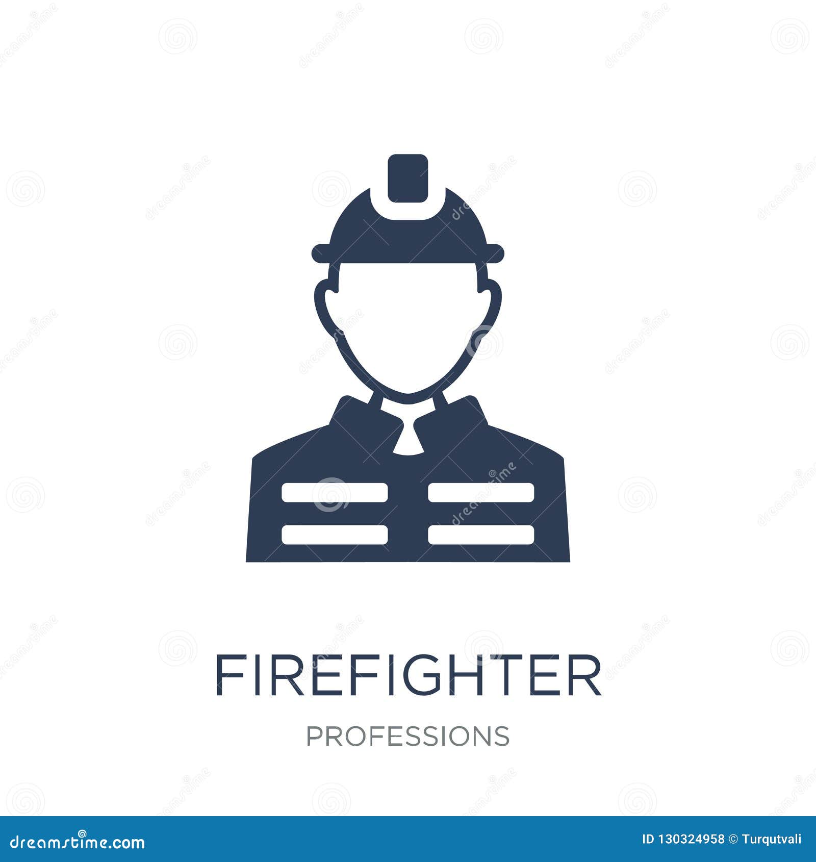 Firefighter Icon In Black Style Isolated On White Background. People Of ...