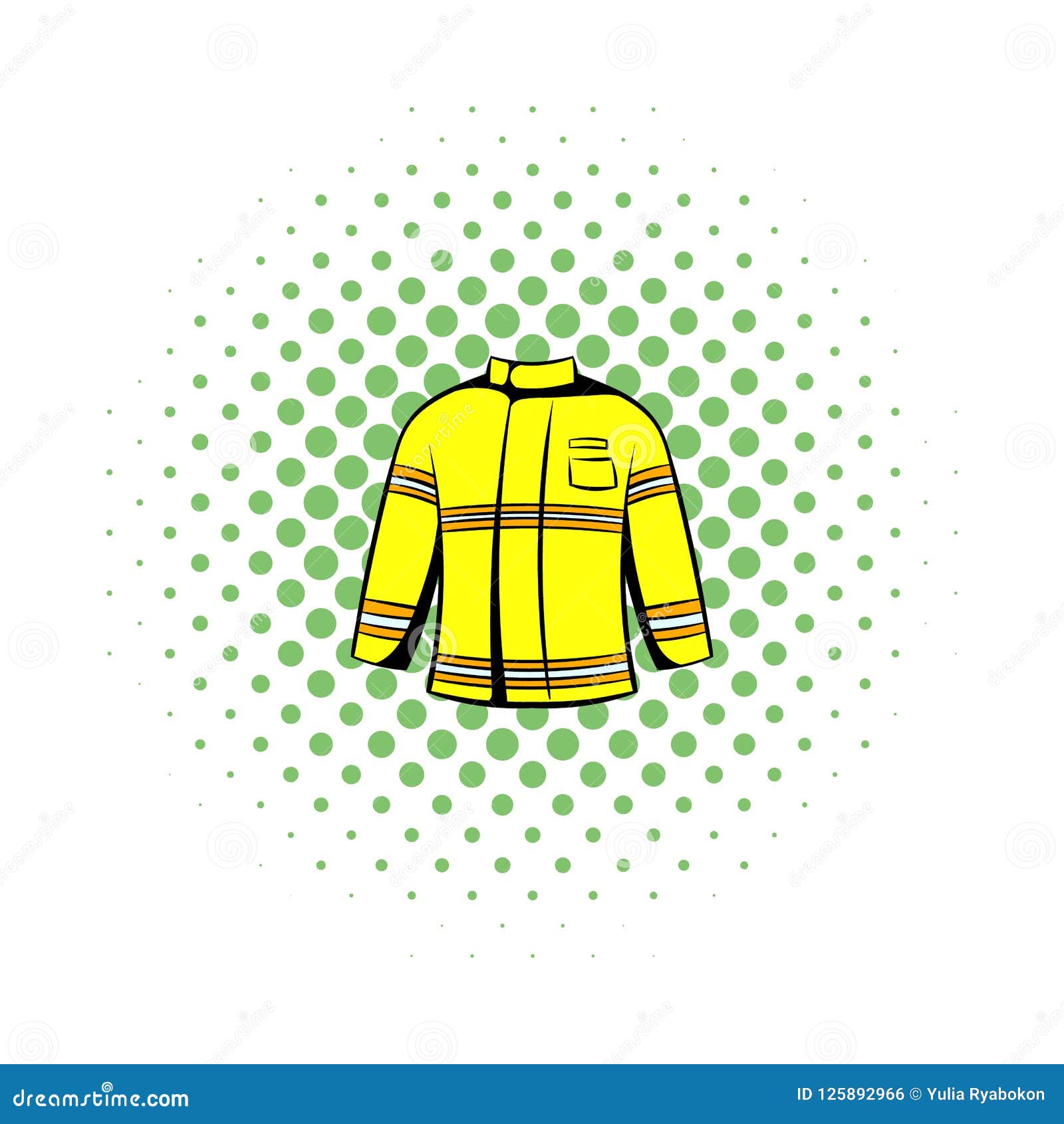 Firefighter Jacket Icon, Comics Style Stock Illustration - Illustration ...