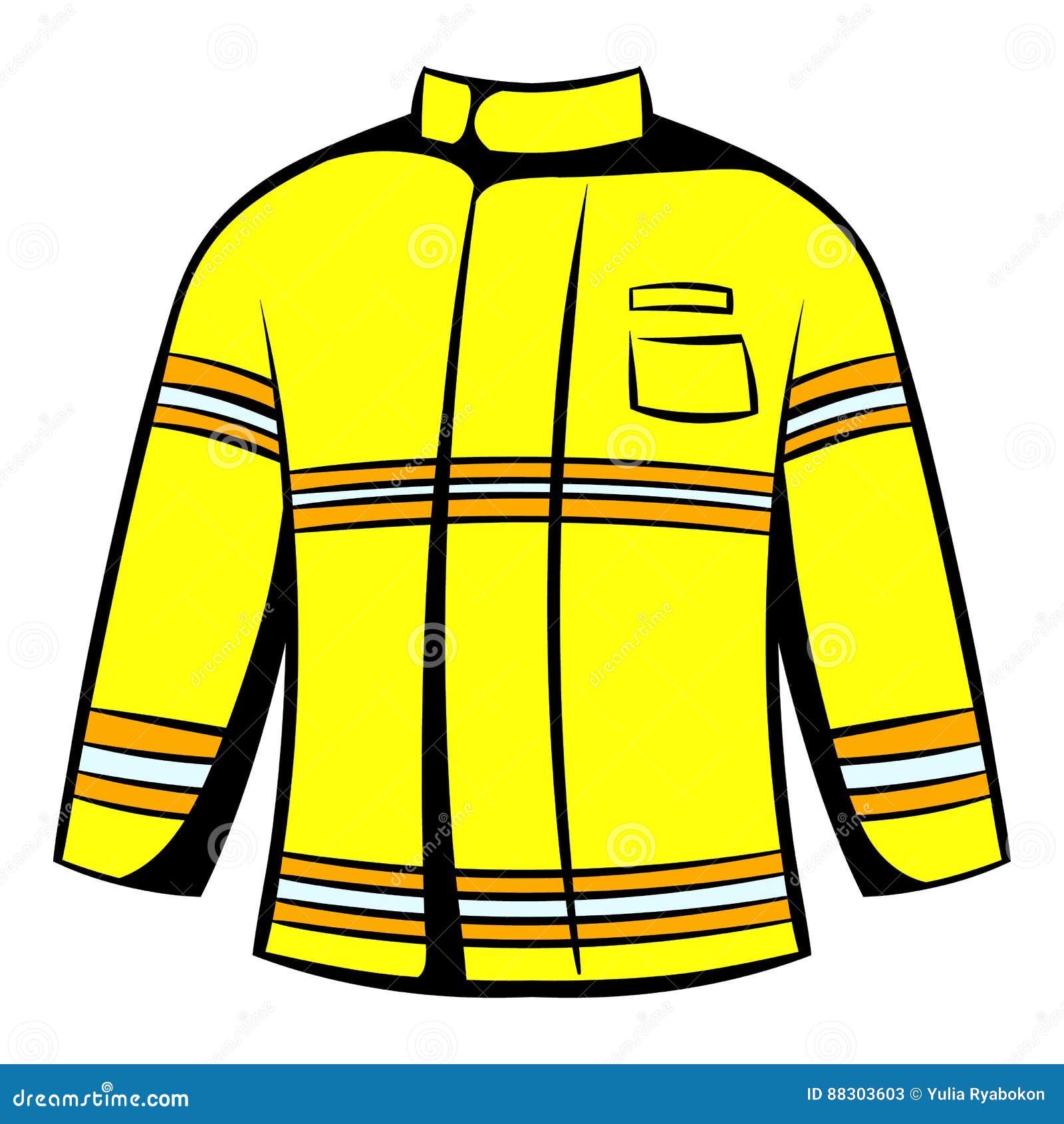 Firefighter Jacket Icon, Icon Cartoon Stock Vector - Illustration of ...