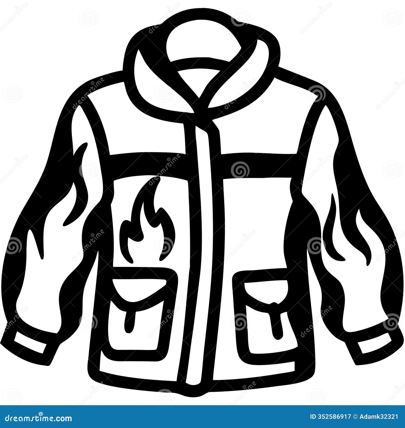 Firefighter Jacket Vector Illustration for Safety and Emergency ...
