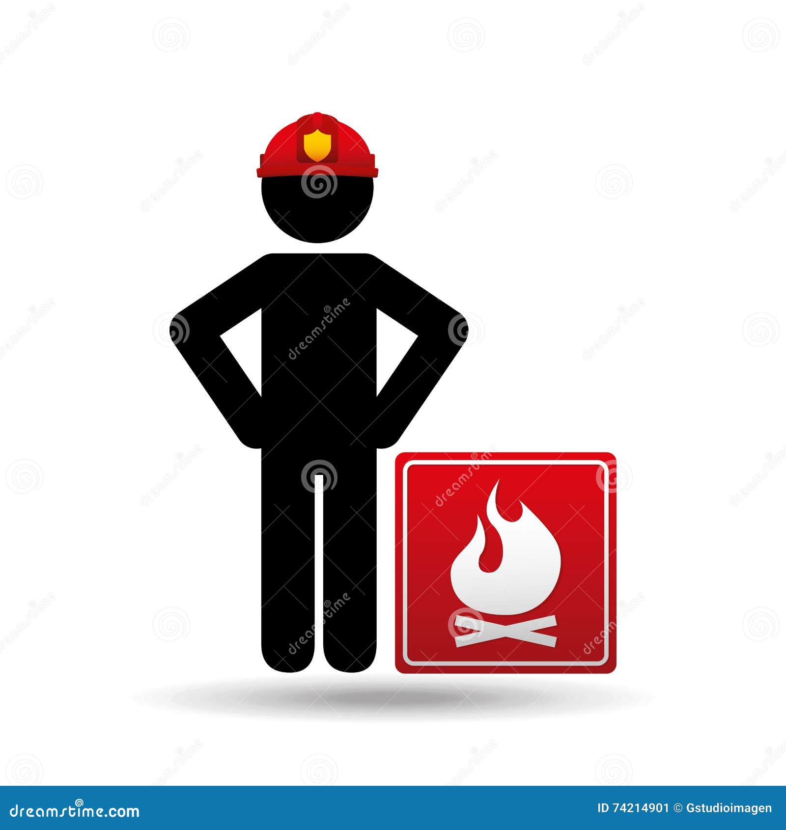 Firefighter job icon stock illustration. Illustration of alarm - 74214901