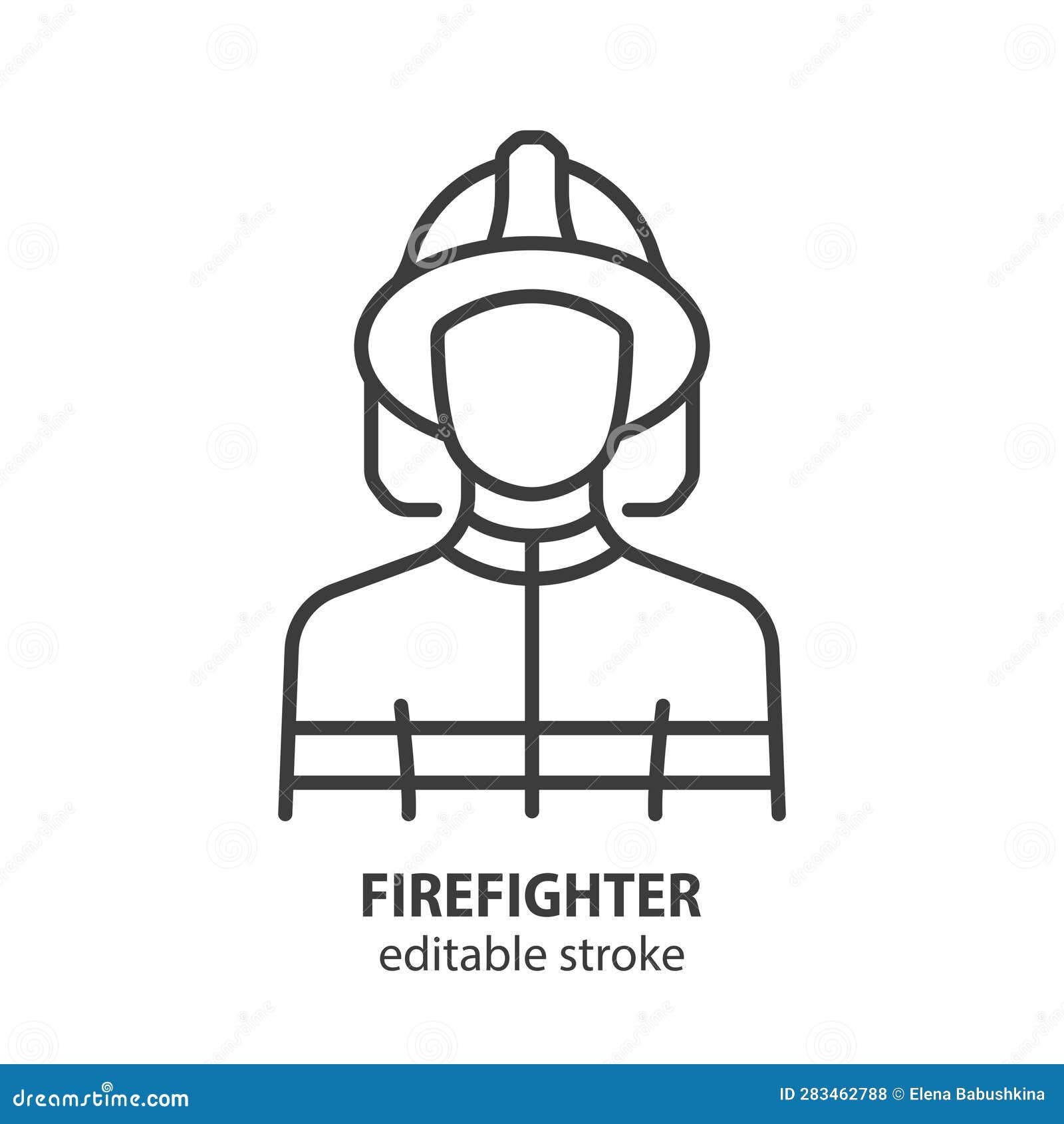 Firefighter Line Icon. Fireman Outline Vector Symbol Stock Vector ...