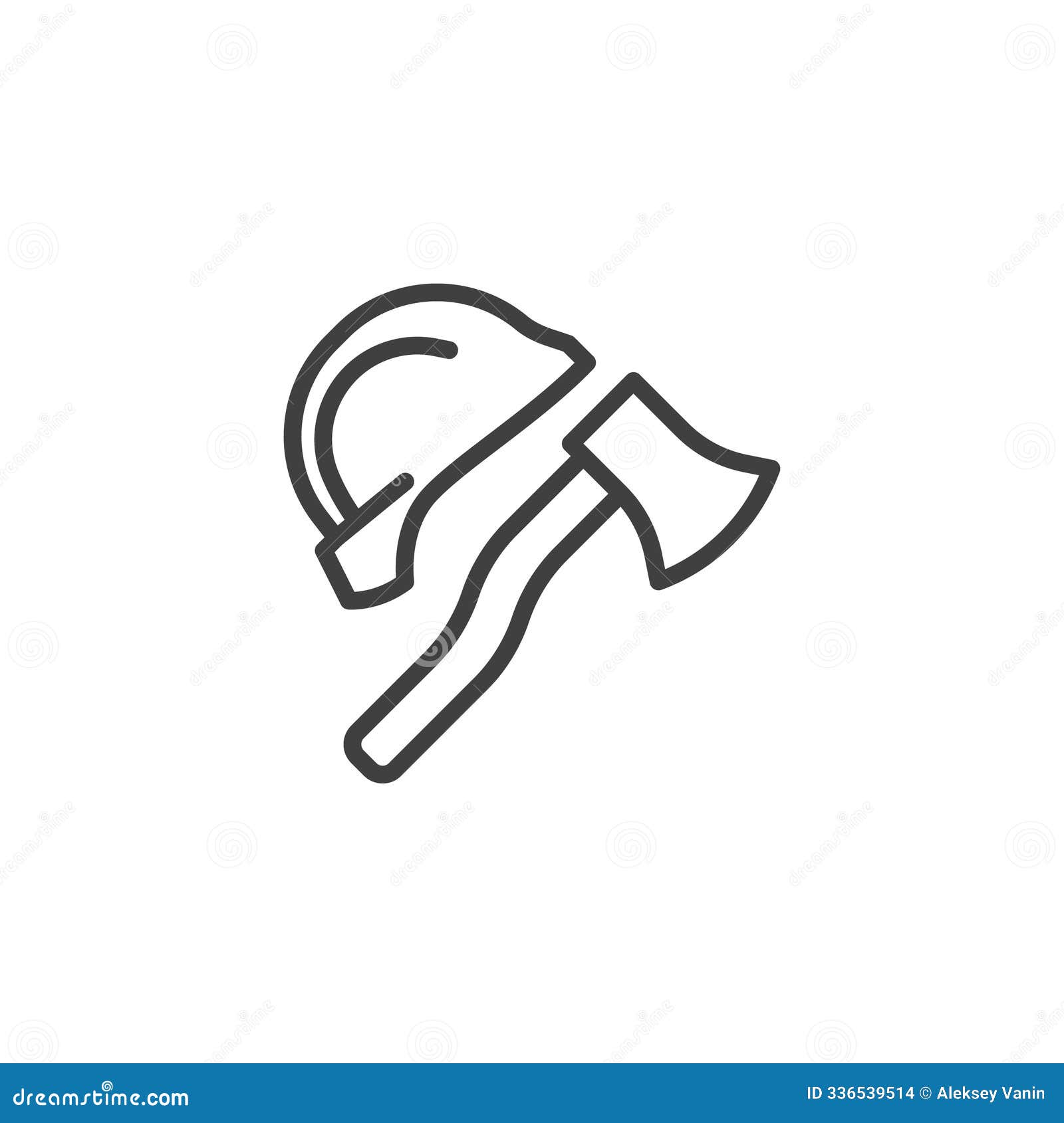 Firefighter line icon stock illustration. Illustration of pictogram ...