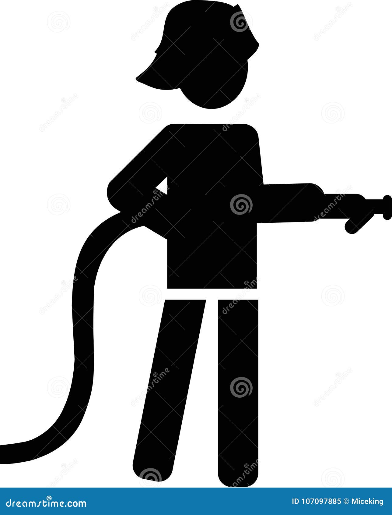 Firefighter Pictogram fire stock vector. Illustration of hose - 107097885