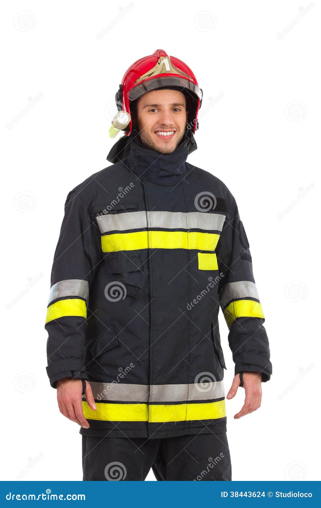 Firefighter Posing, Front View. Stock Photo - Image of portrait, pride ...