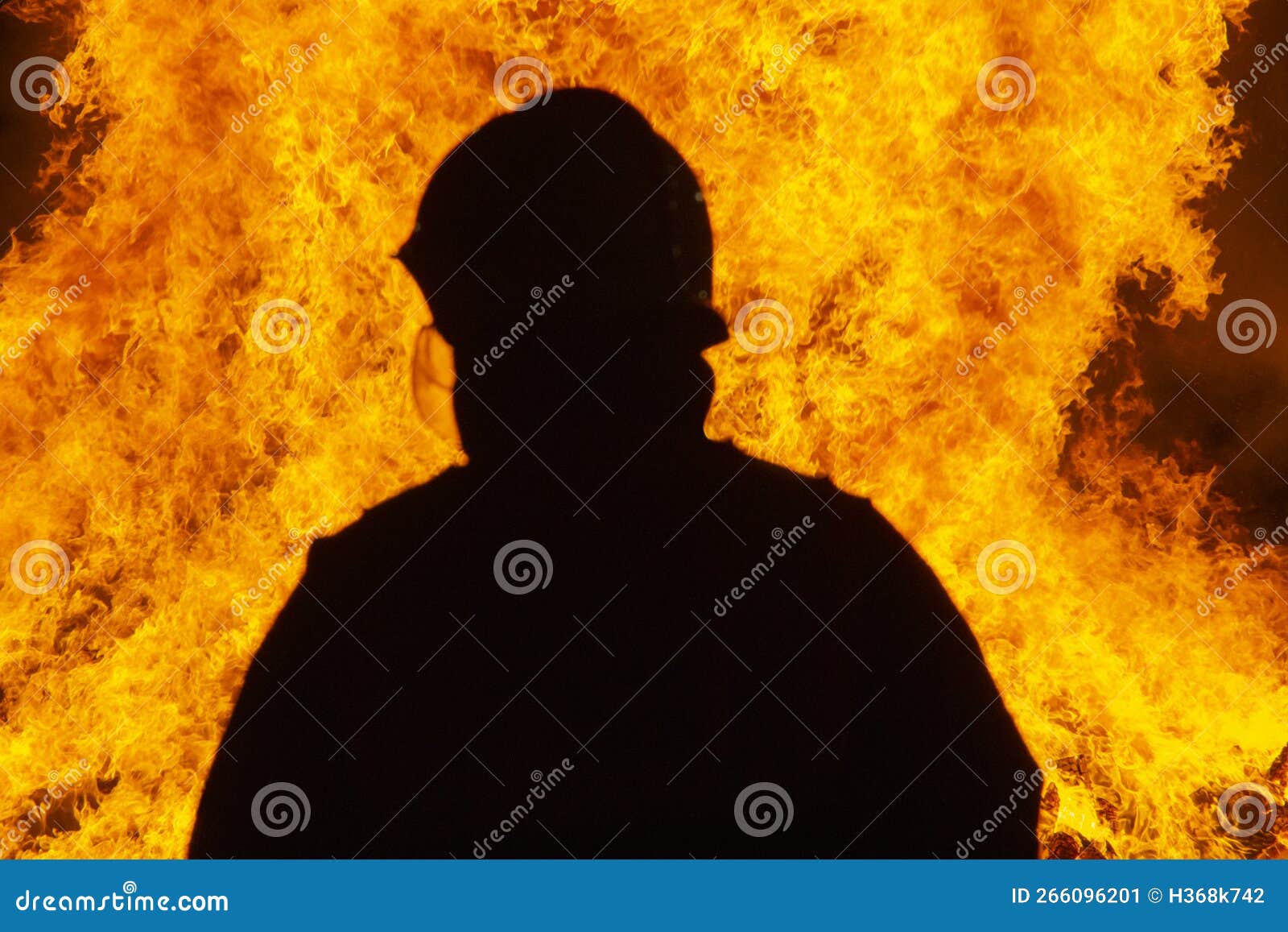 Firefighter Putting Out a Fire. Destruction and Disaster Stock Image ...