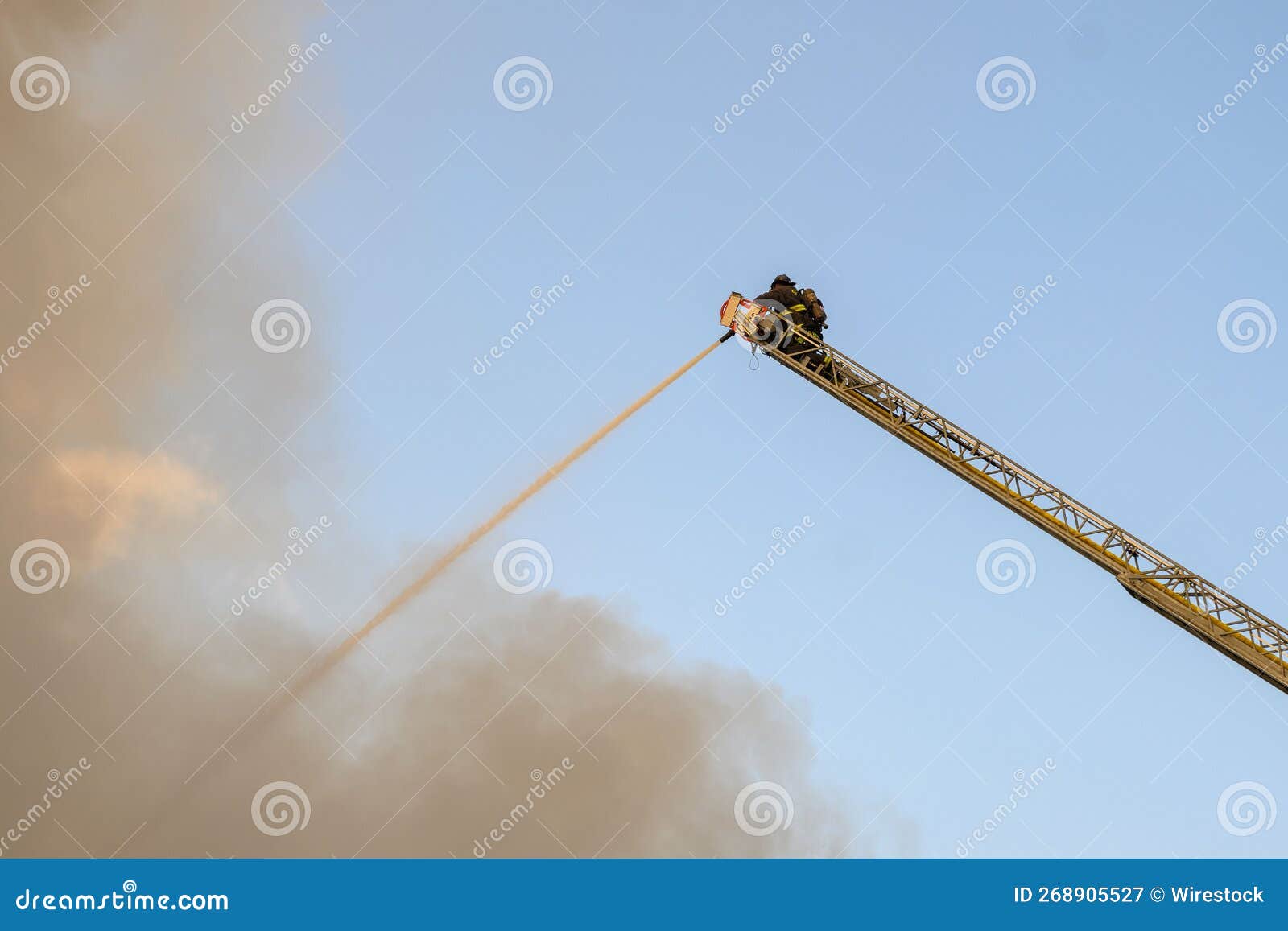 Firefighter Putting Out Fire Stock Image - Image of ember, burning ...