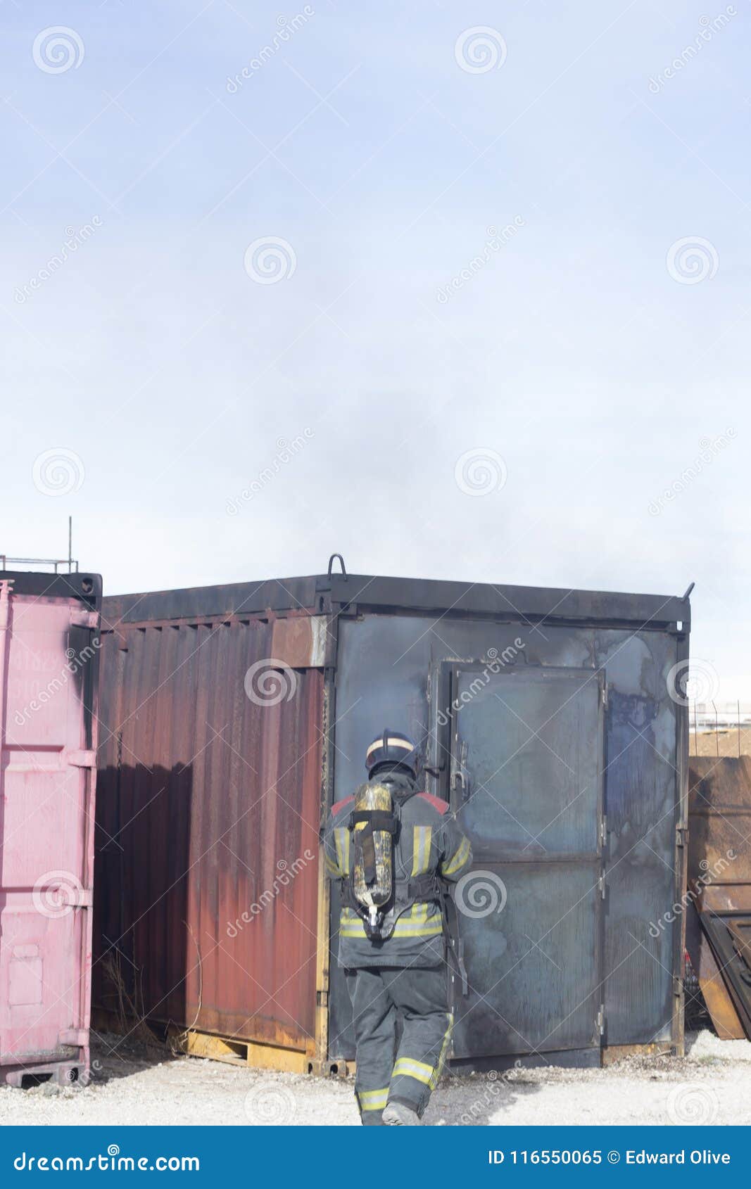 Fireman Fire Training Station Drill Stock Image - Image of procedure ...
