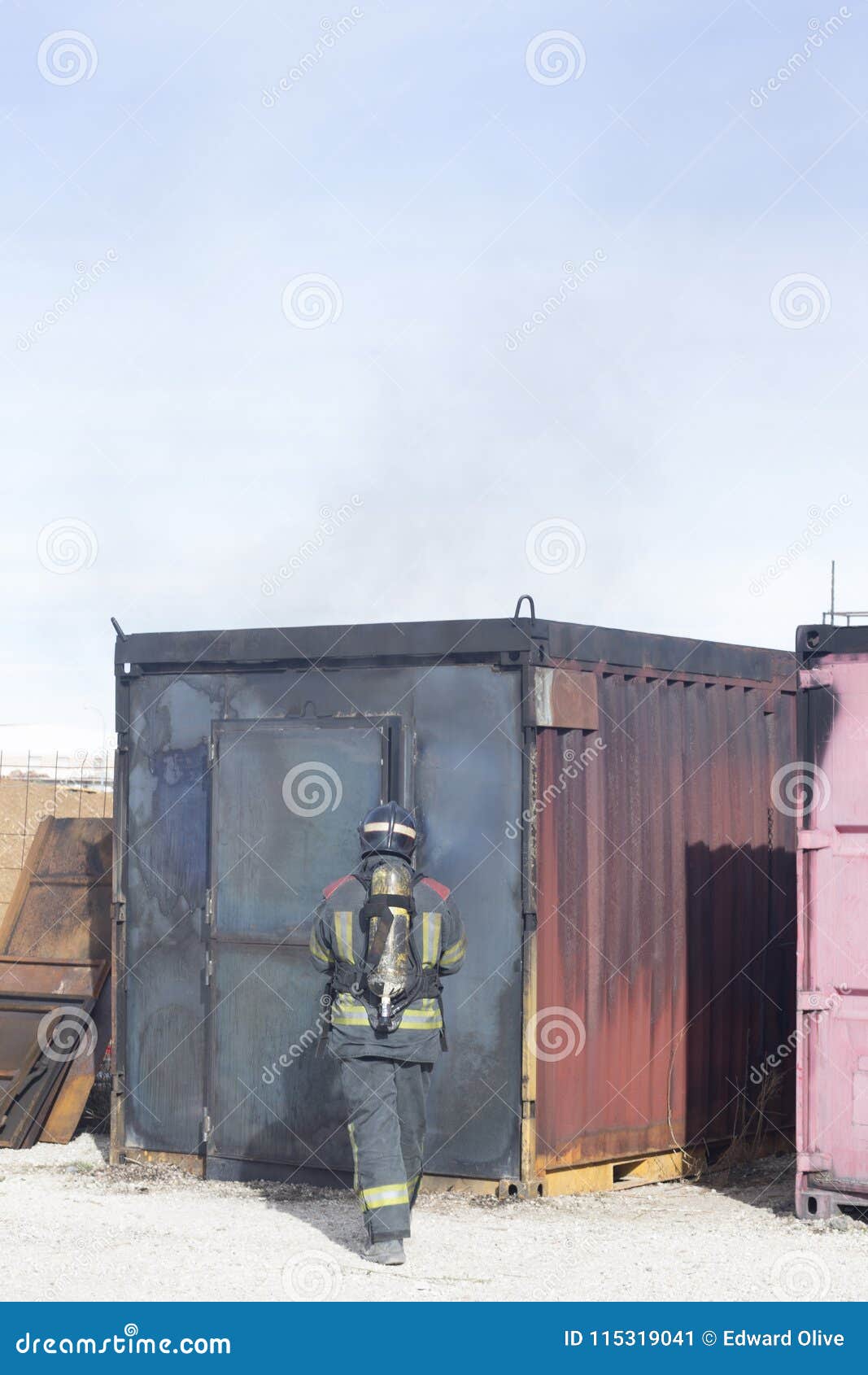Fireman Fire Training Station Drill Stock Image - Image of procedure ...