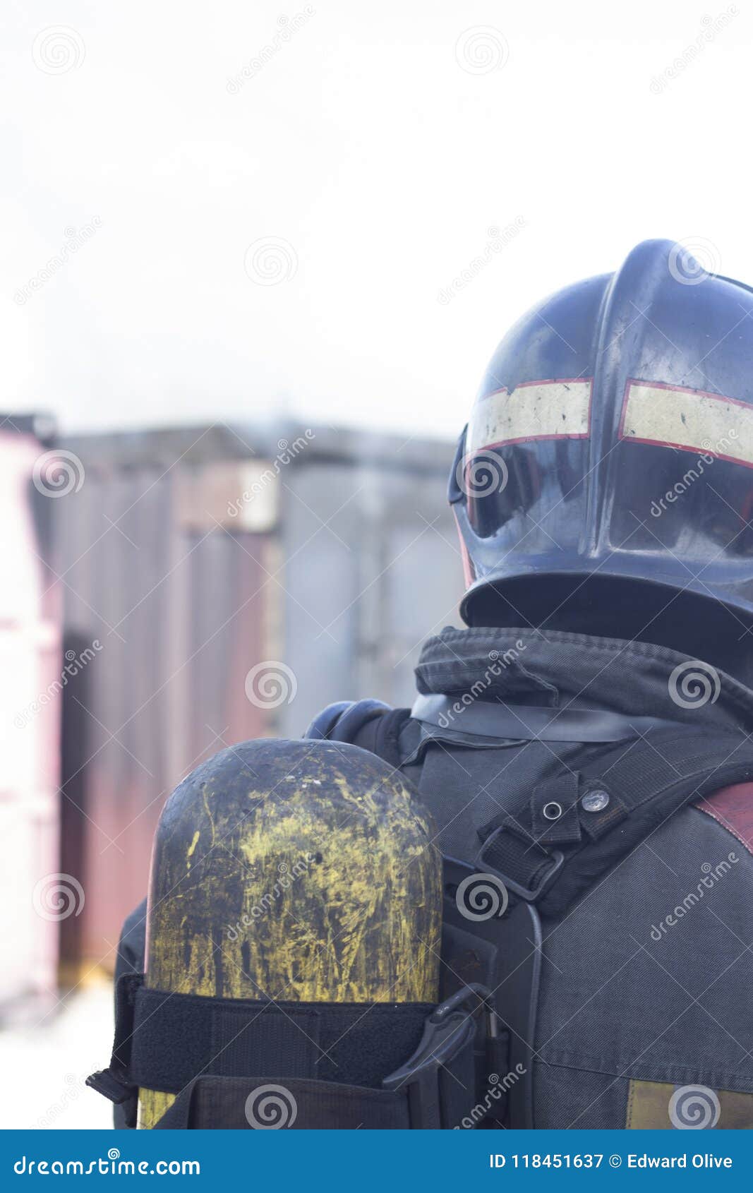 Fireman Fire Training Station Drill Stock Image - Image of action, hero ...