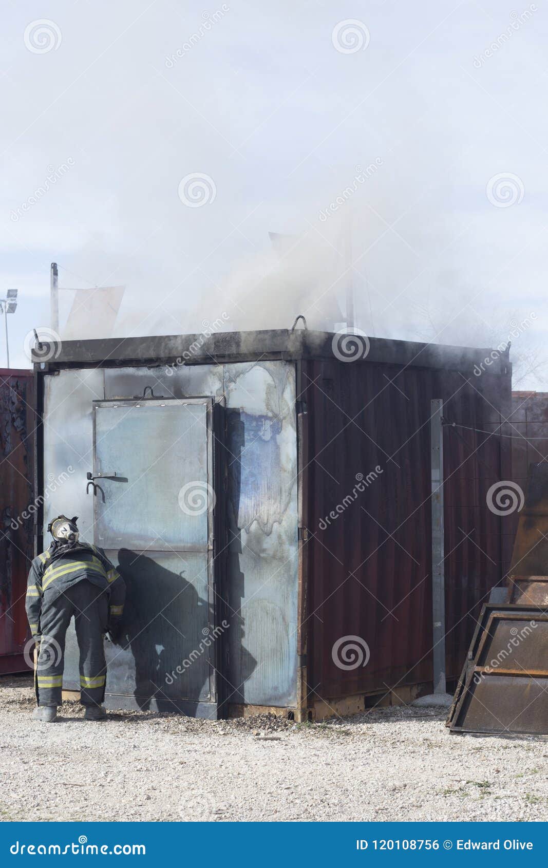 Fireman Fire Training Station Drill Editorial Photo - Image of smoke ...