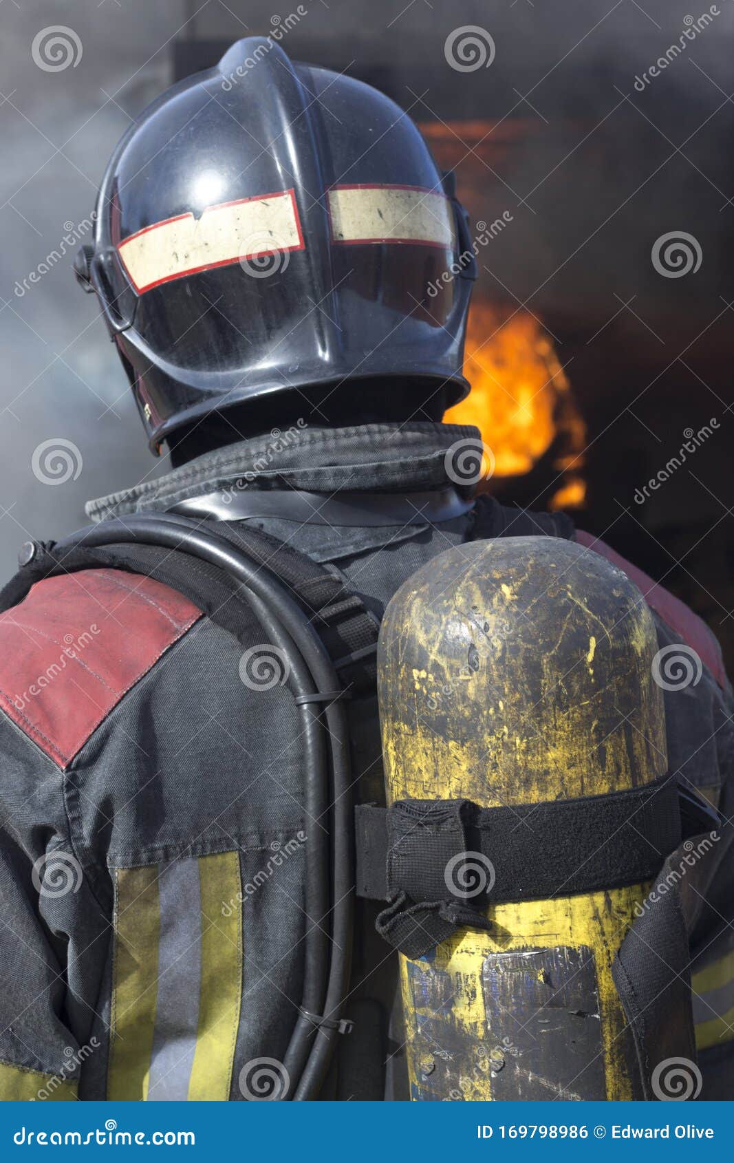 Fireman Fire Training Station Drill Stock Photo - Image of hero ...