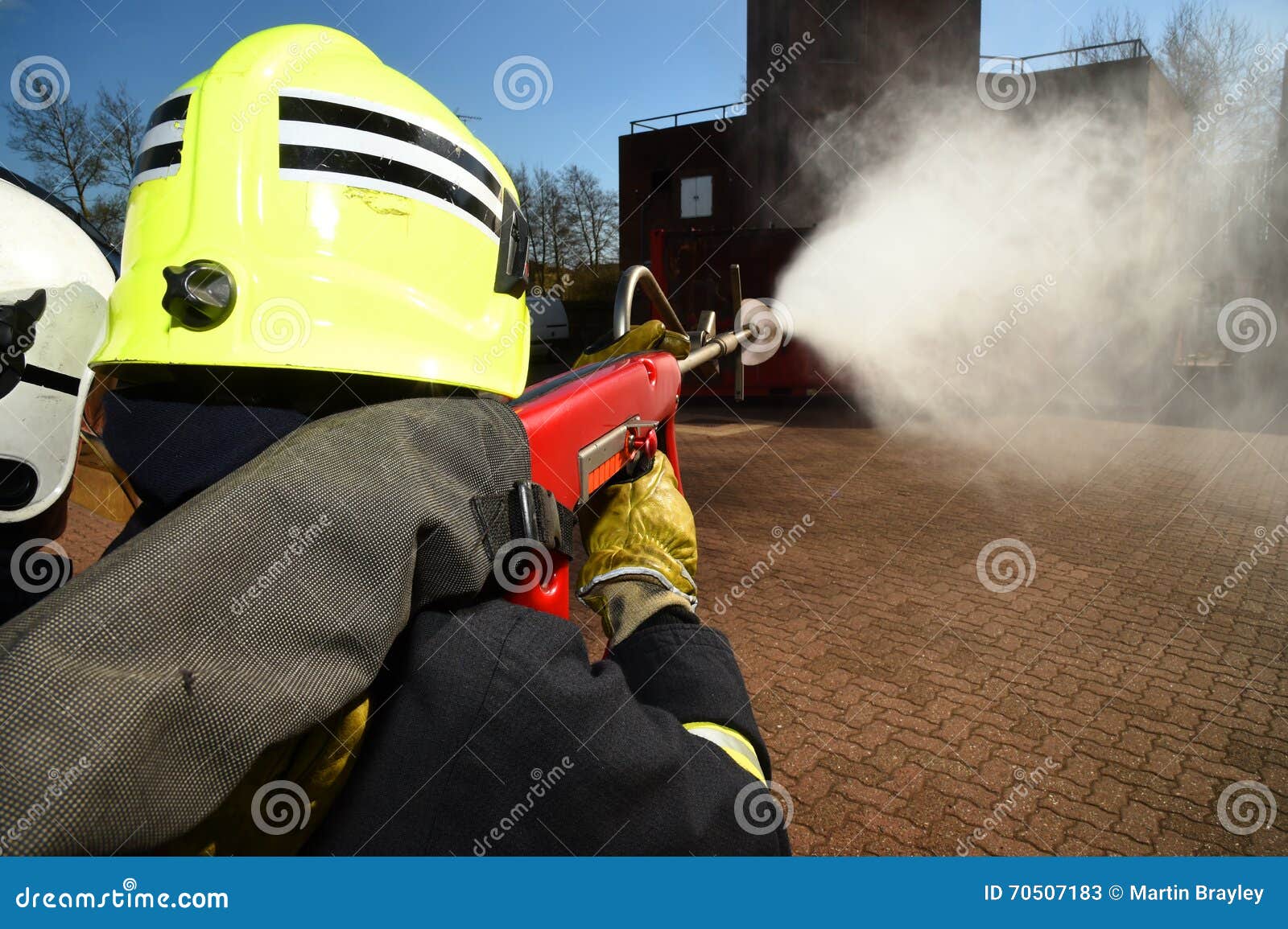 Firefighter with PYRO LANCE High Pressure Hose Editorial Stock Photo ...