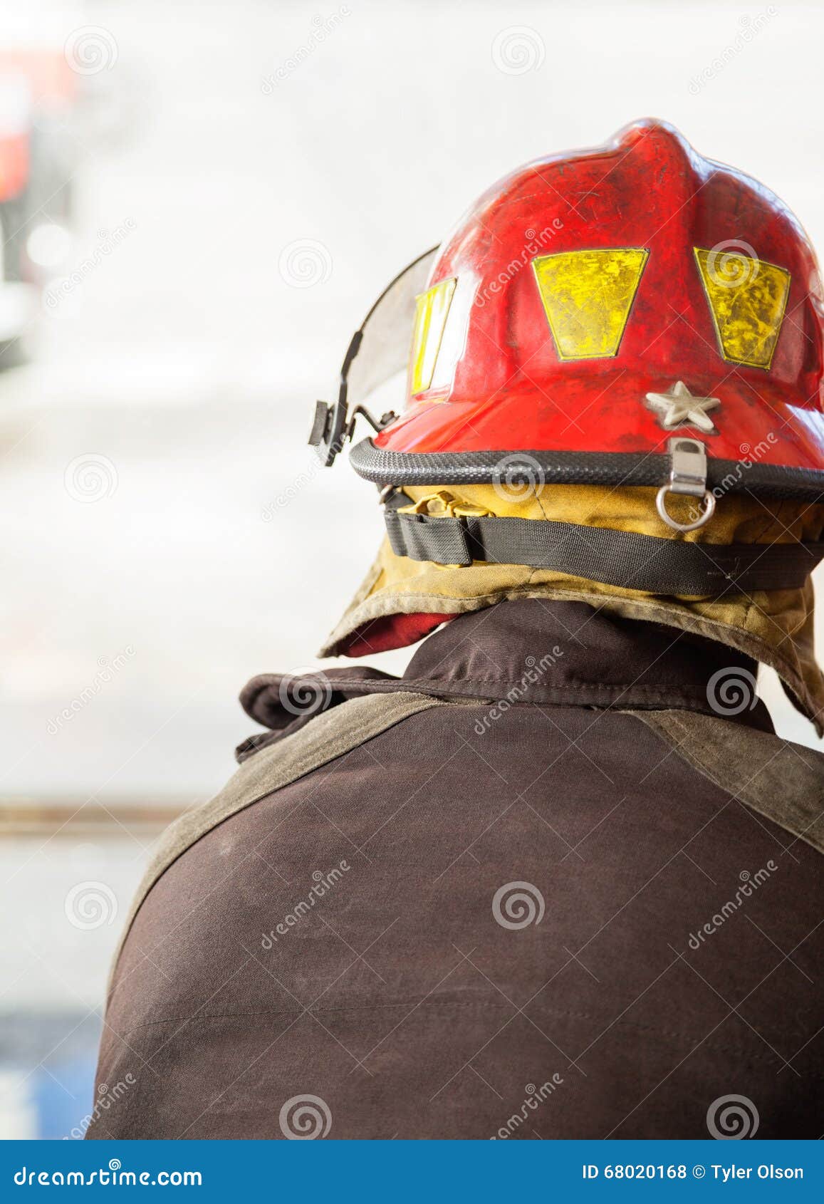 Firefighter in Red Helmet stock photo. Image of helmet - 68020168