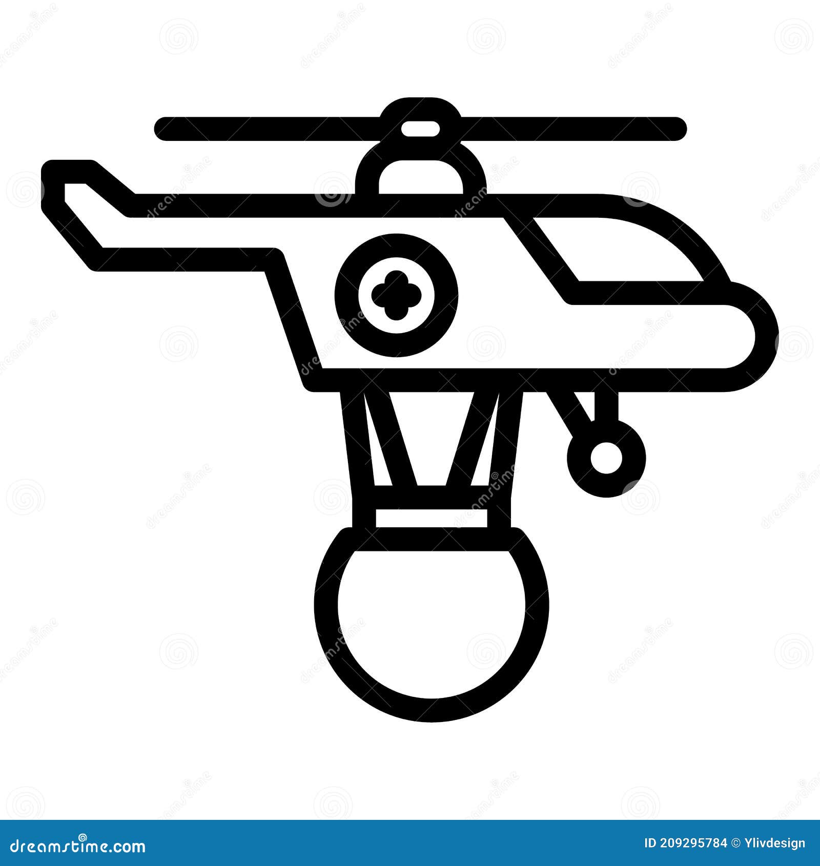 Firefighter Rescue Helicopter Icon, Outline Style Stock Vector ...