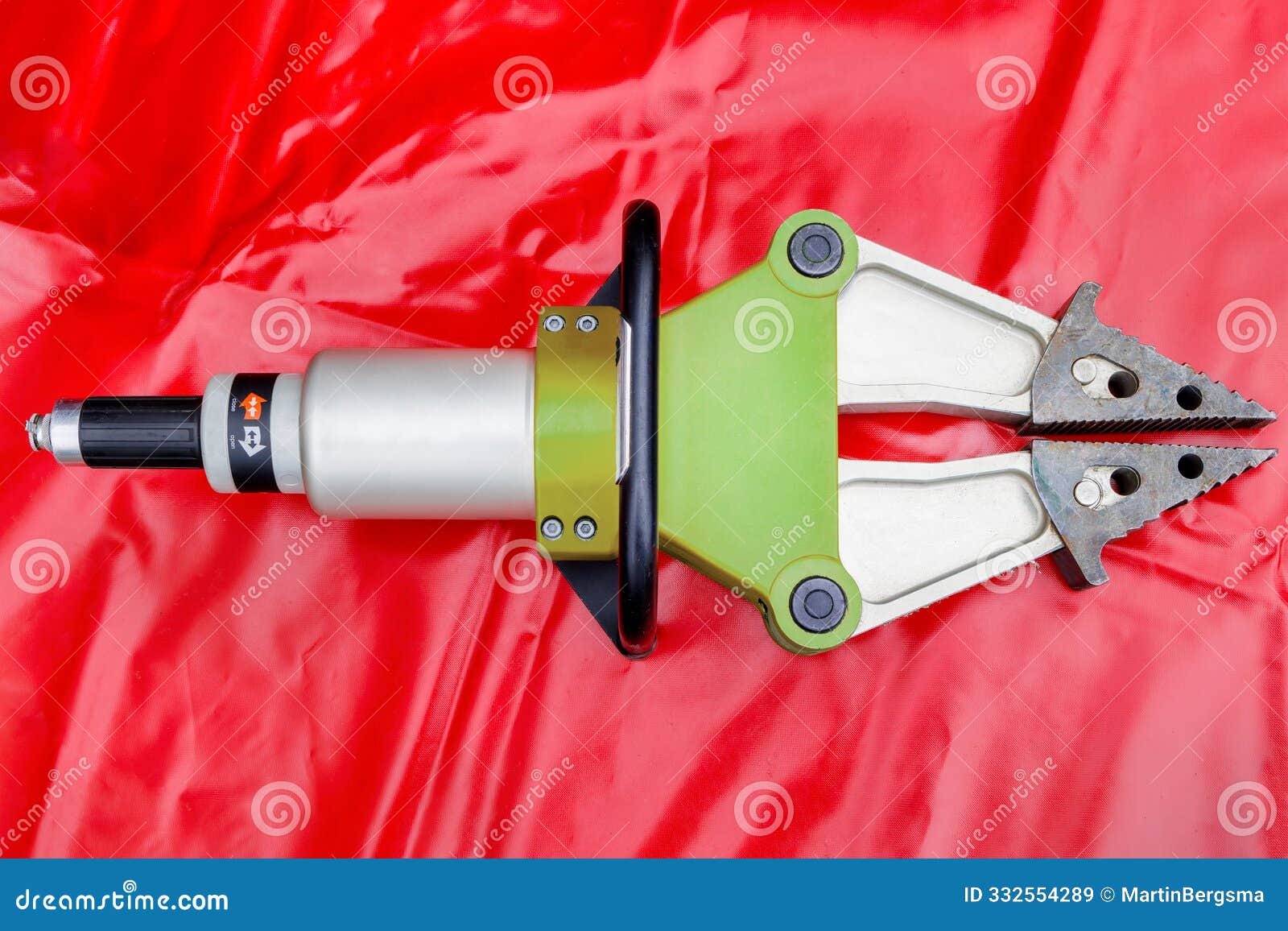 Hydraulic Spreader Cutter on Red Canvas Stock Image - Image of crash ...