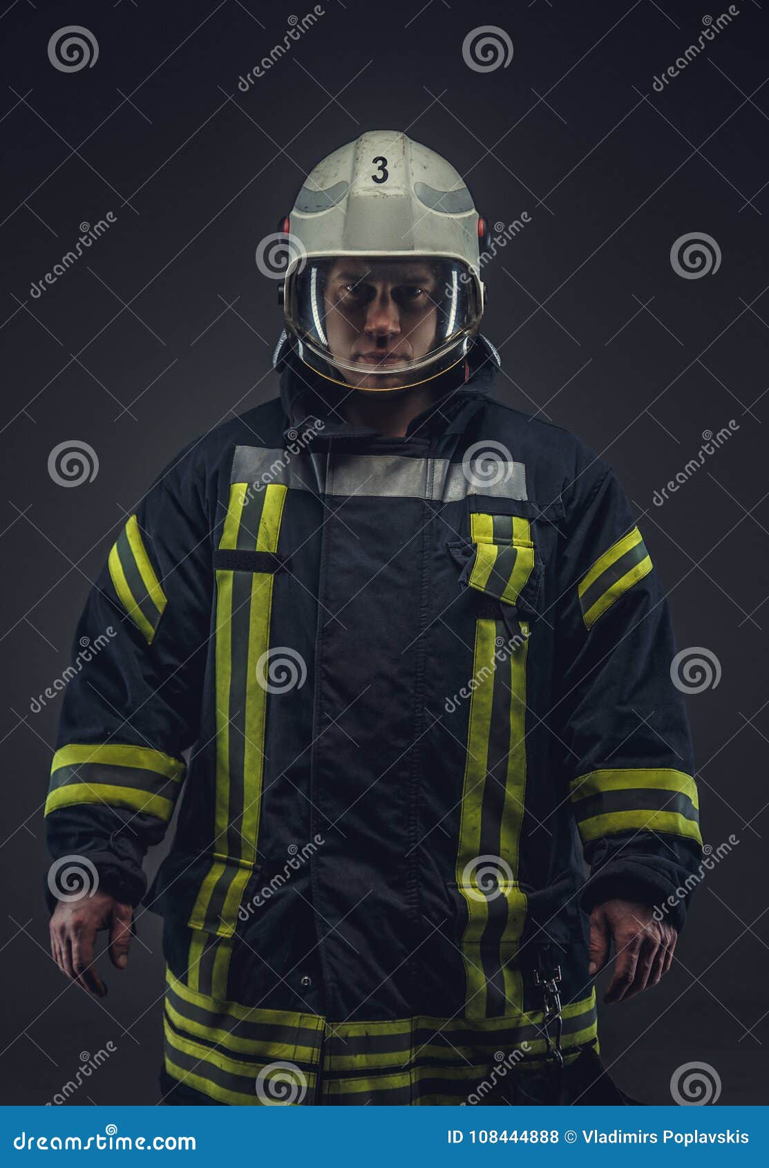 Picture of Firefighter in Uniform. Stock Photo - Image of male, person ...