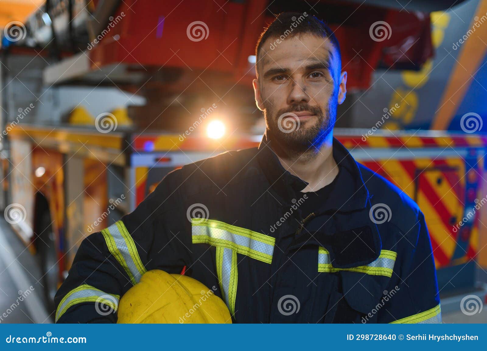 Firefighter Rests after Fighting a House Fire Stock Photo - Image of ...