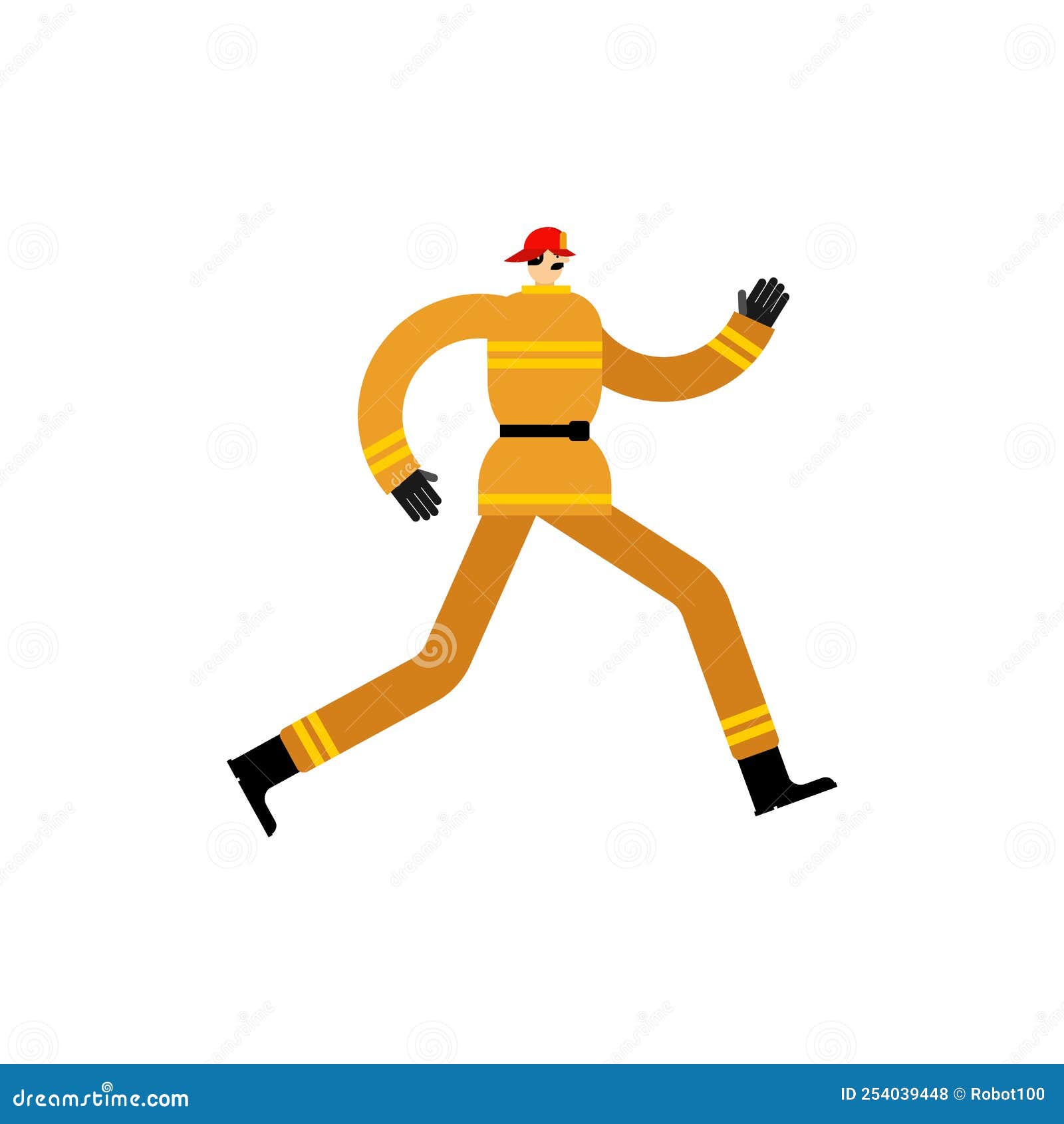 Firefighter Run. Fireman Running Stock Vector - Illustration of drawing ...