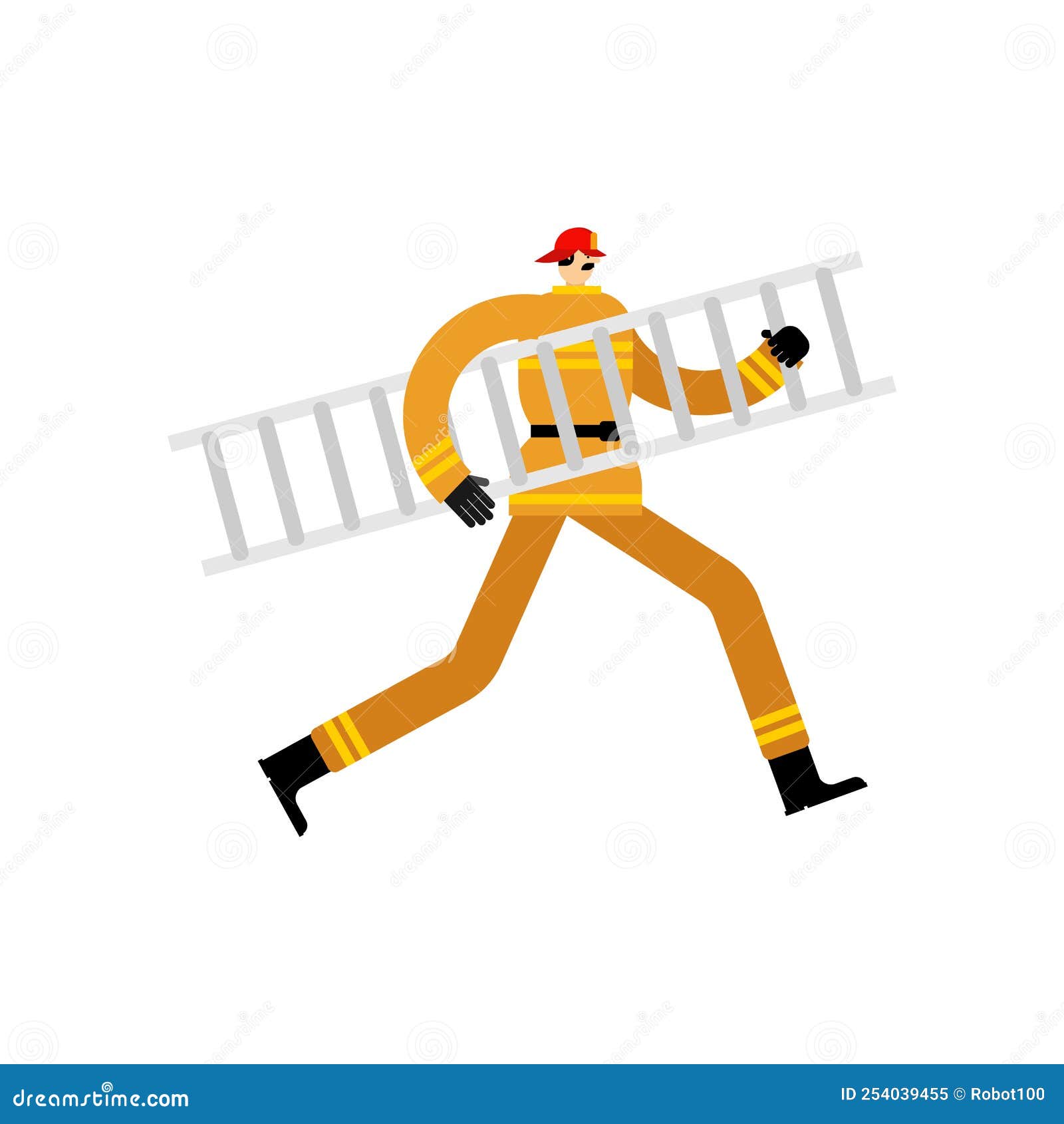 Firefighter Run. Fireman Running Stock Vector - Illustration of help ...