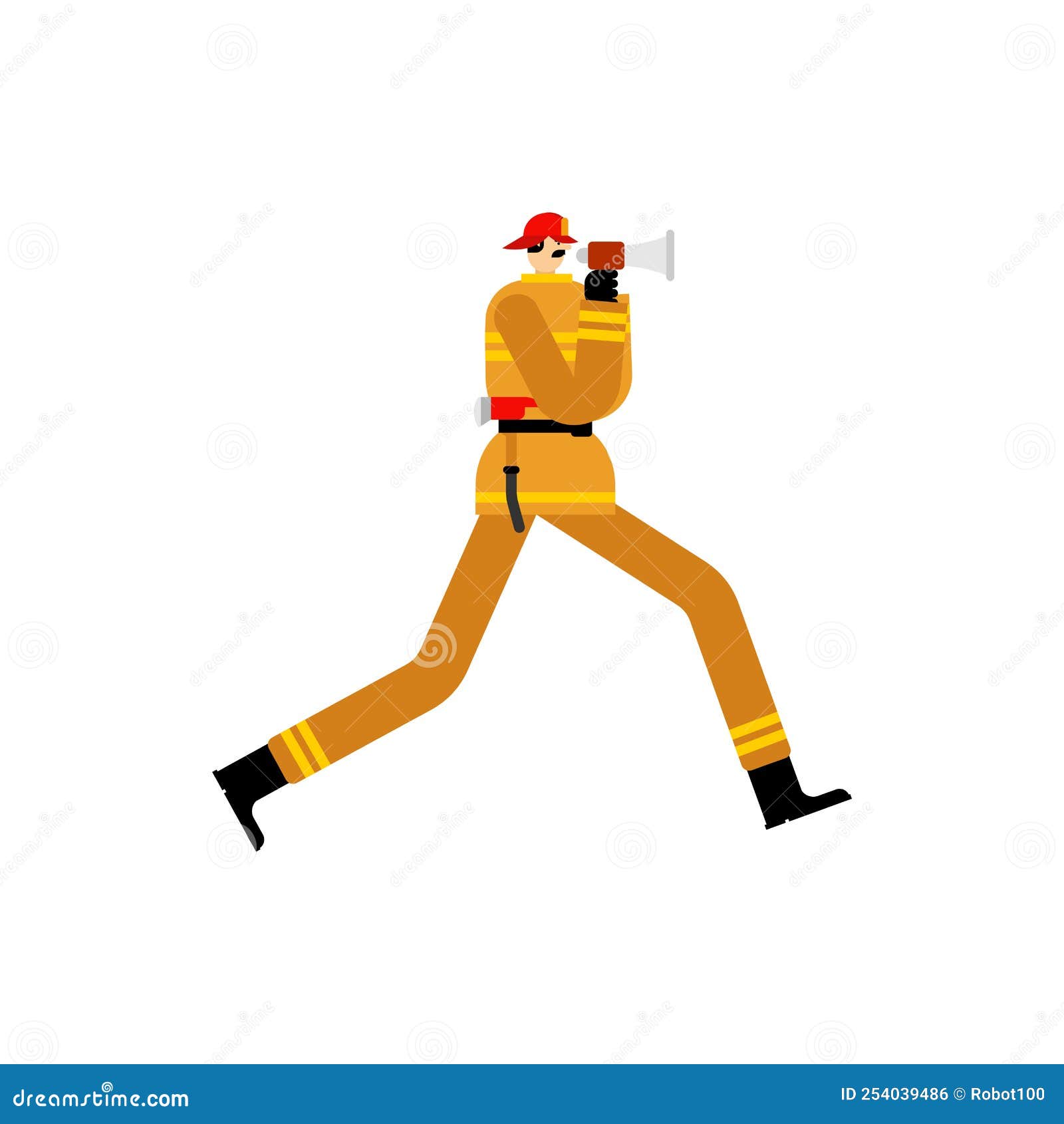 Firefighter Run. Fireman Running Stock Vector - Illustration of fire ...
