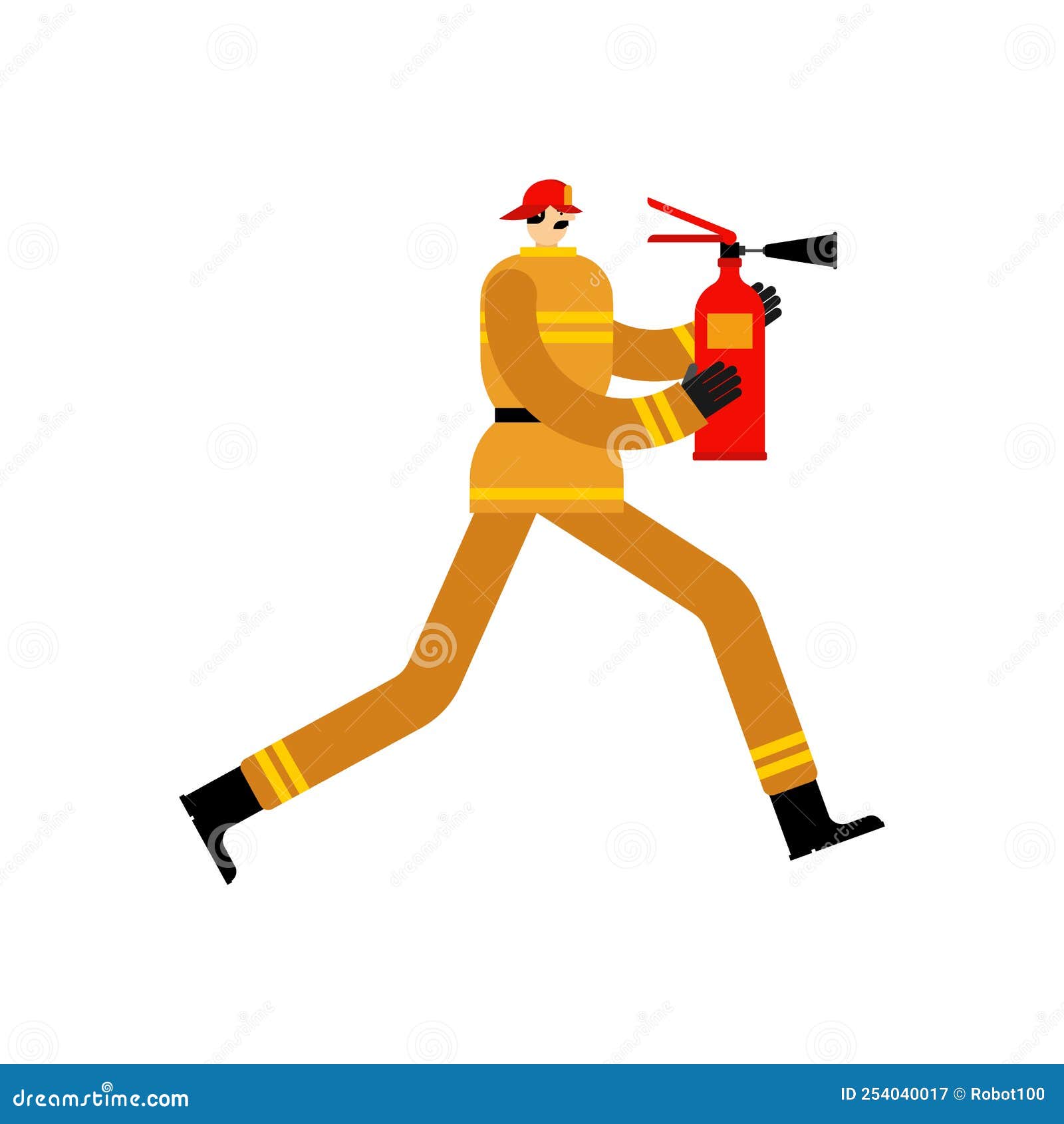 Firefighter Run. Fireman Running Stock Vector - Illustration of graphic ...