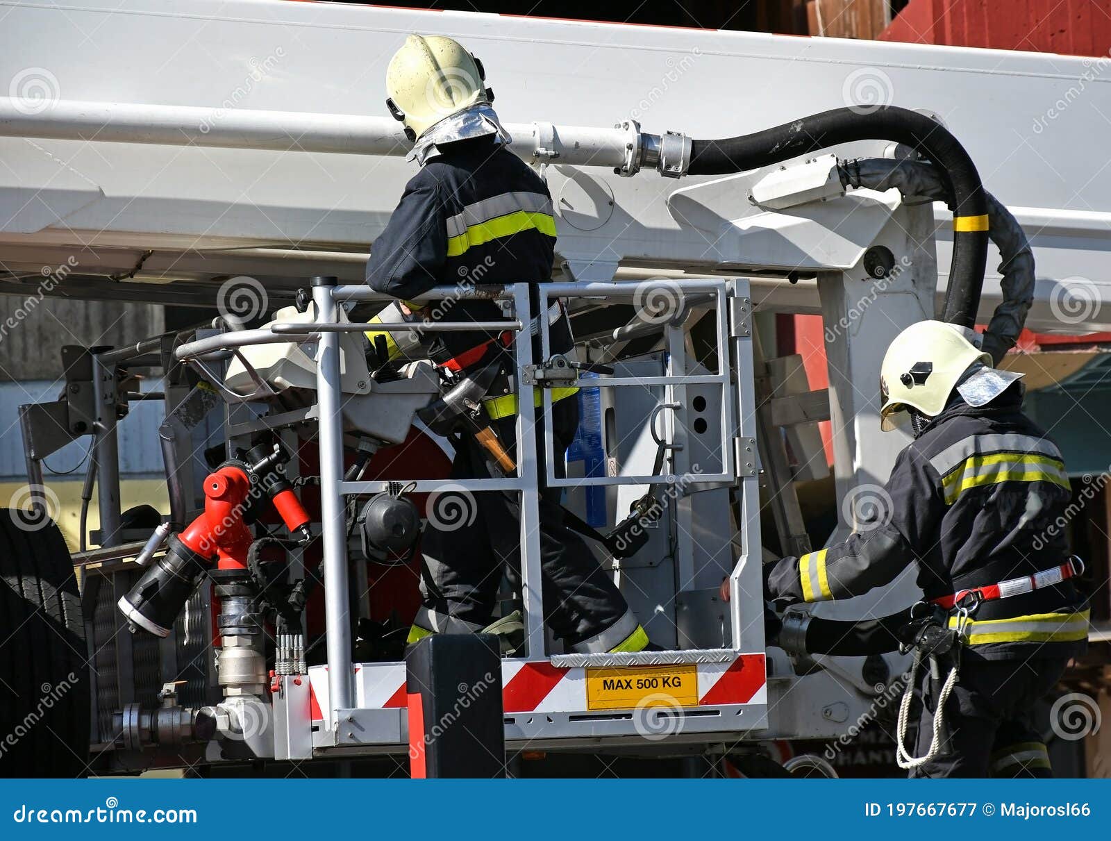 Firefighter at the Scene of a Fire Stock Image - Image of work ...